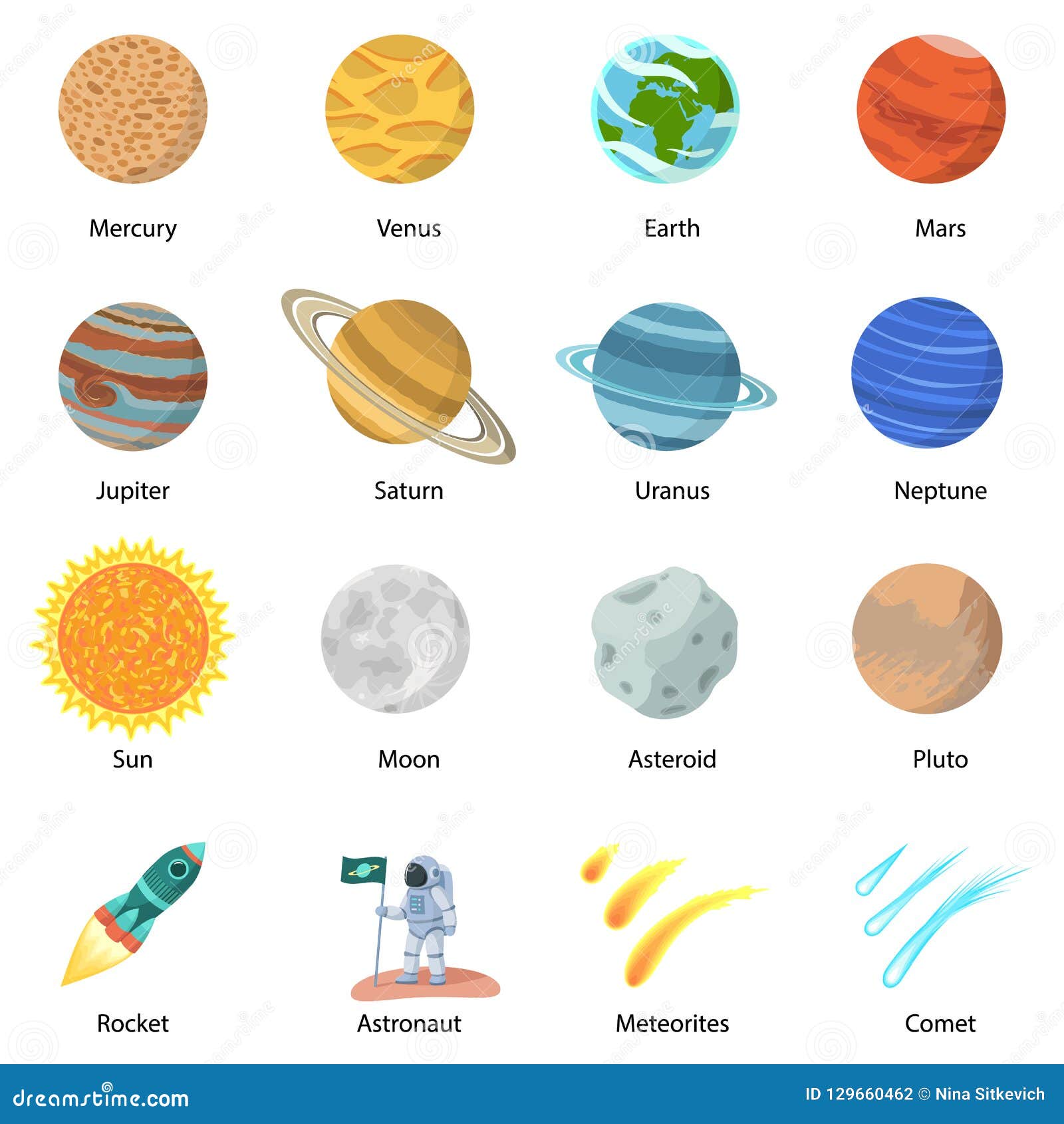 Space Planet Icon Set, Flat Style Stock Vector - Illustration of alien ... Space Planet Icon Set, Flat Style Stock Vector - Illustration of alien ...
