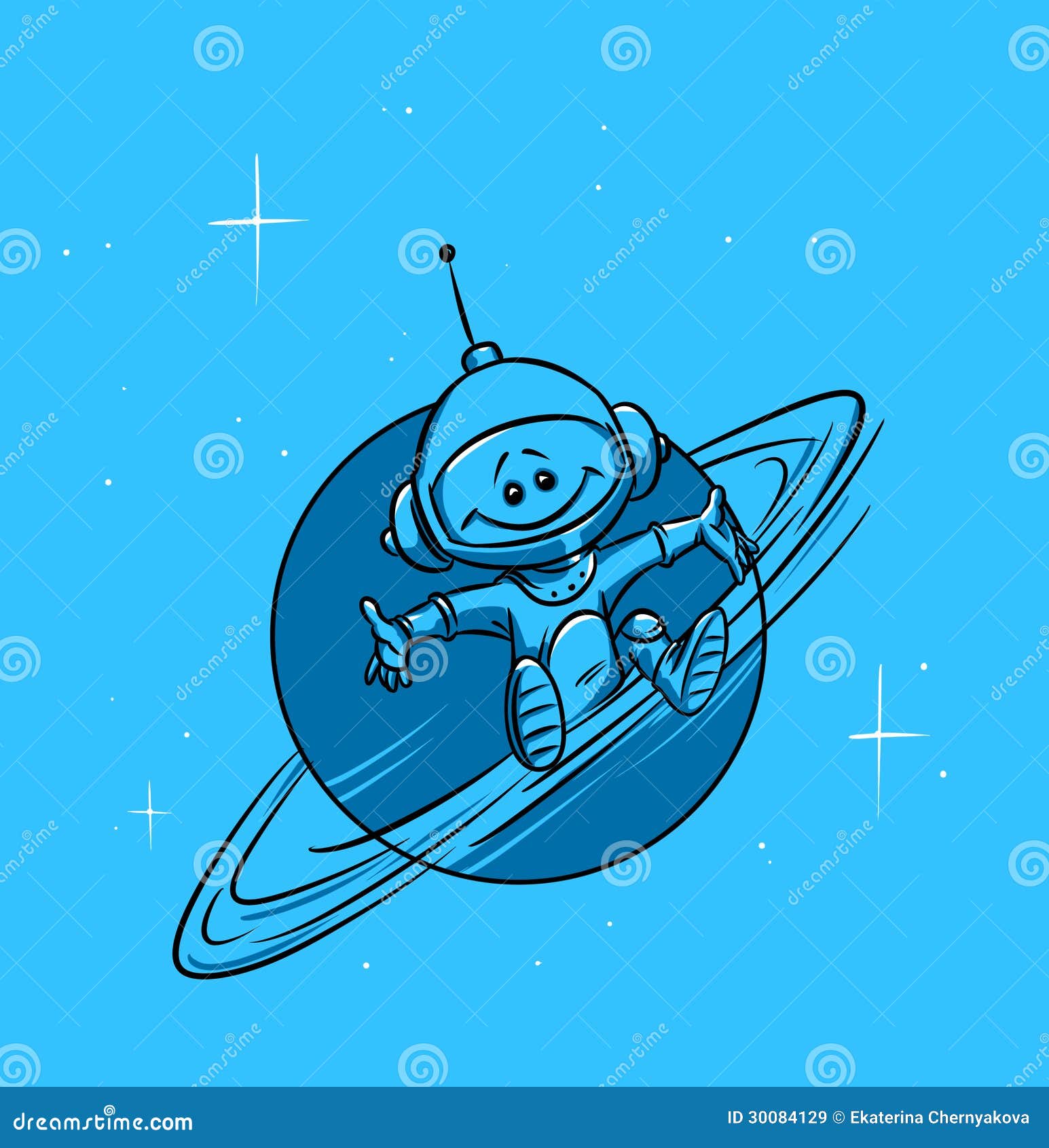 A Sad Planet Saturn Vector Or Color Illustration | CartoonDealer.com ...