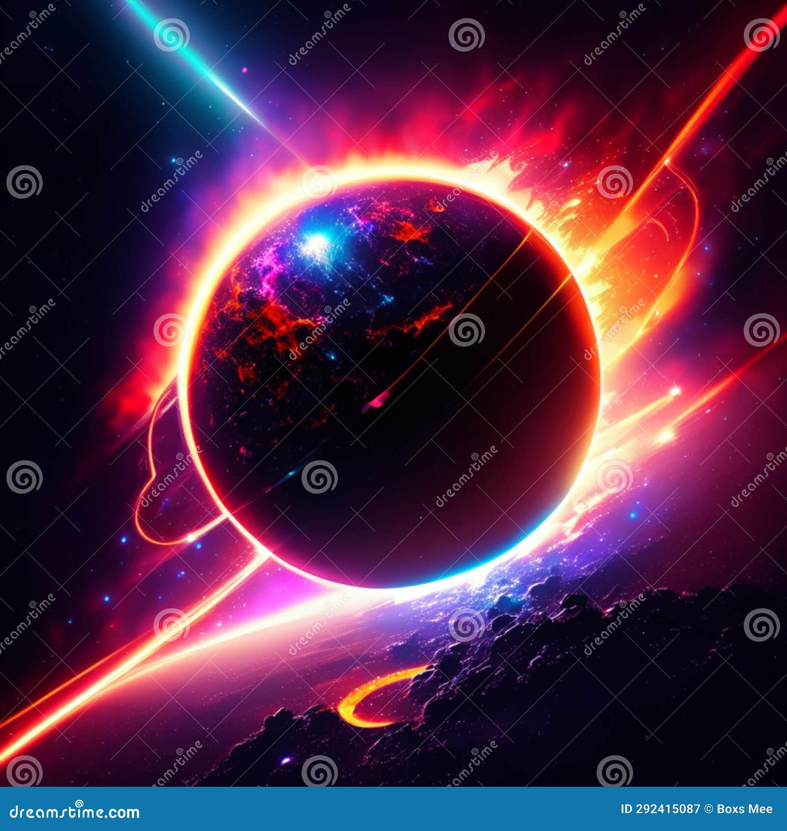 Space Planet in the Solar System. Futuristic Background. Vector ...