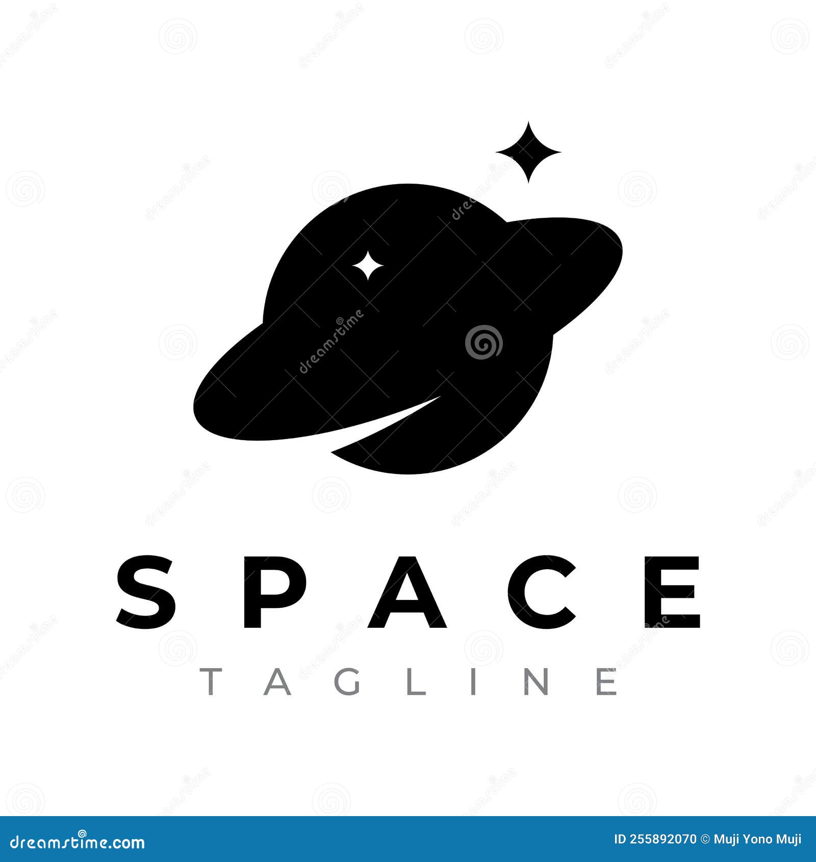 Space Planet Template Logo Vector Design Surrounded by Rings or Orbits ...