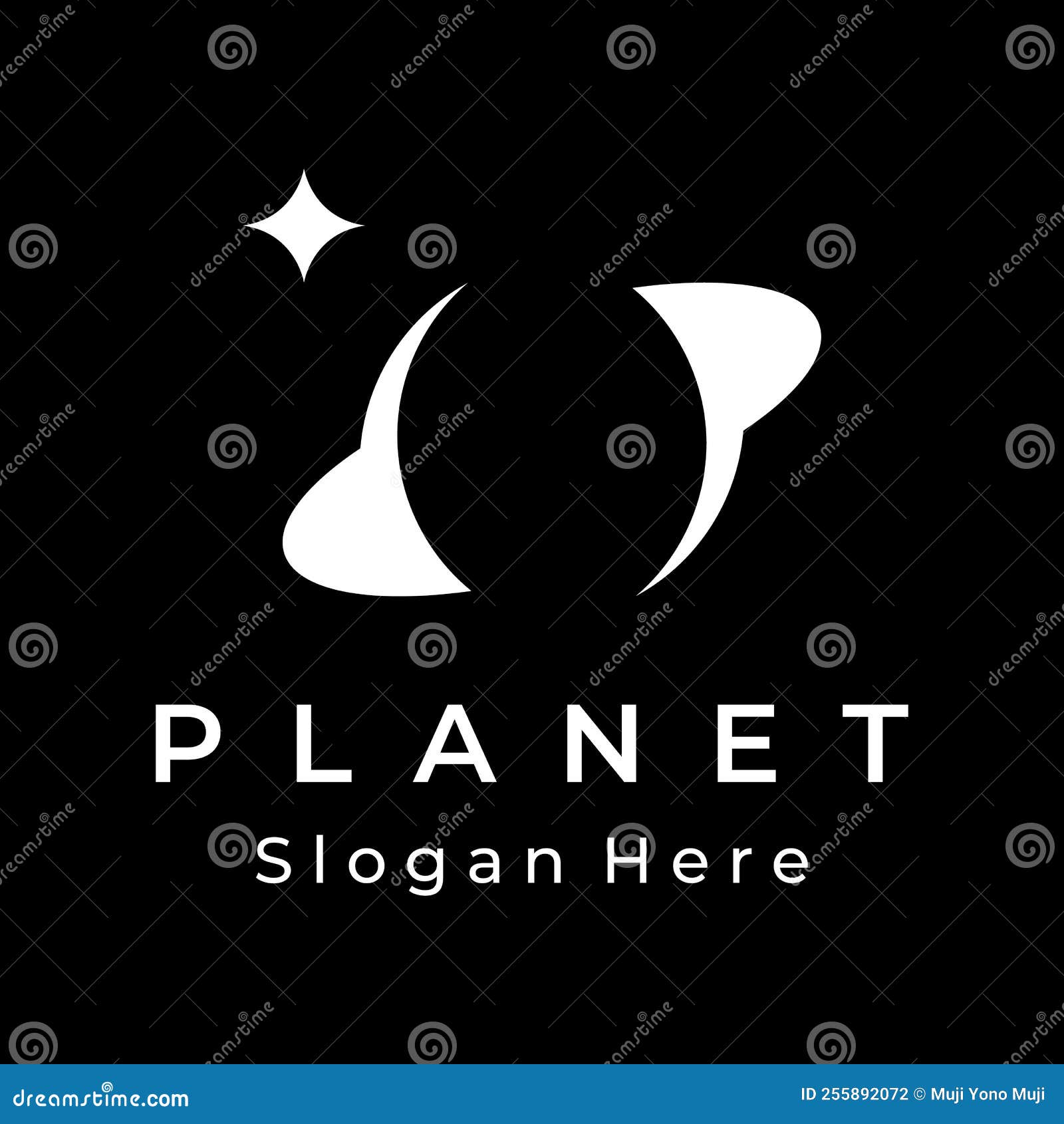Space Planet Template Logo Vector Design Surrounded by Rings or Orbits ...