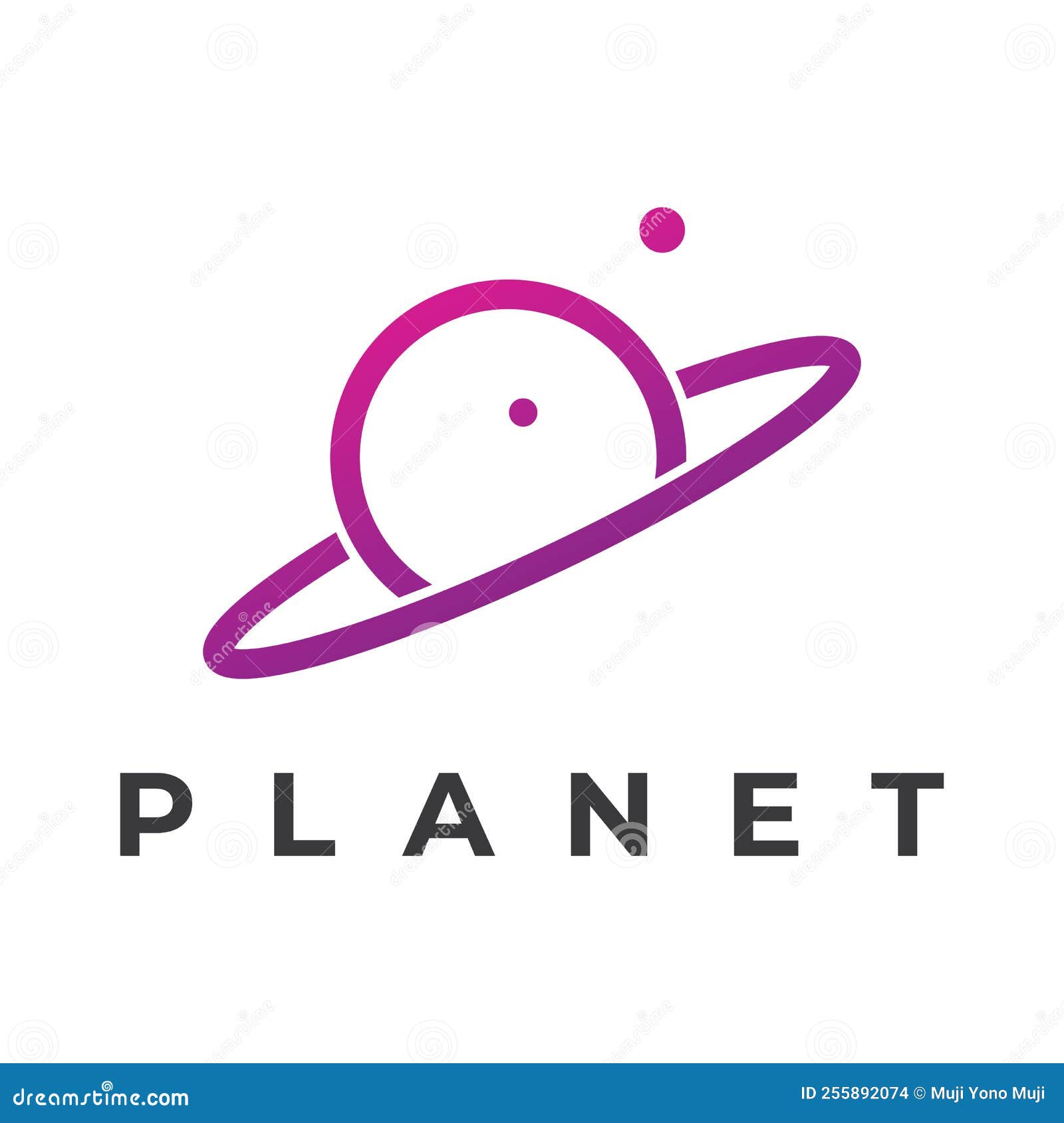 Space Planet Template Logo Vector Design Surrounded by Rings or Orbits ...