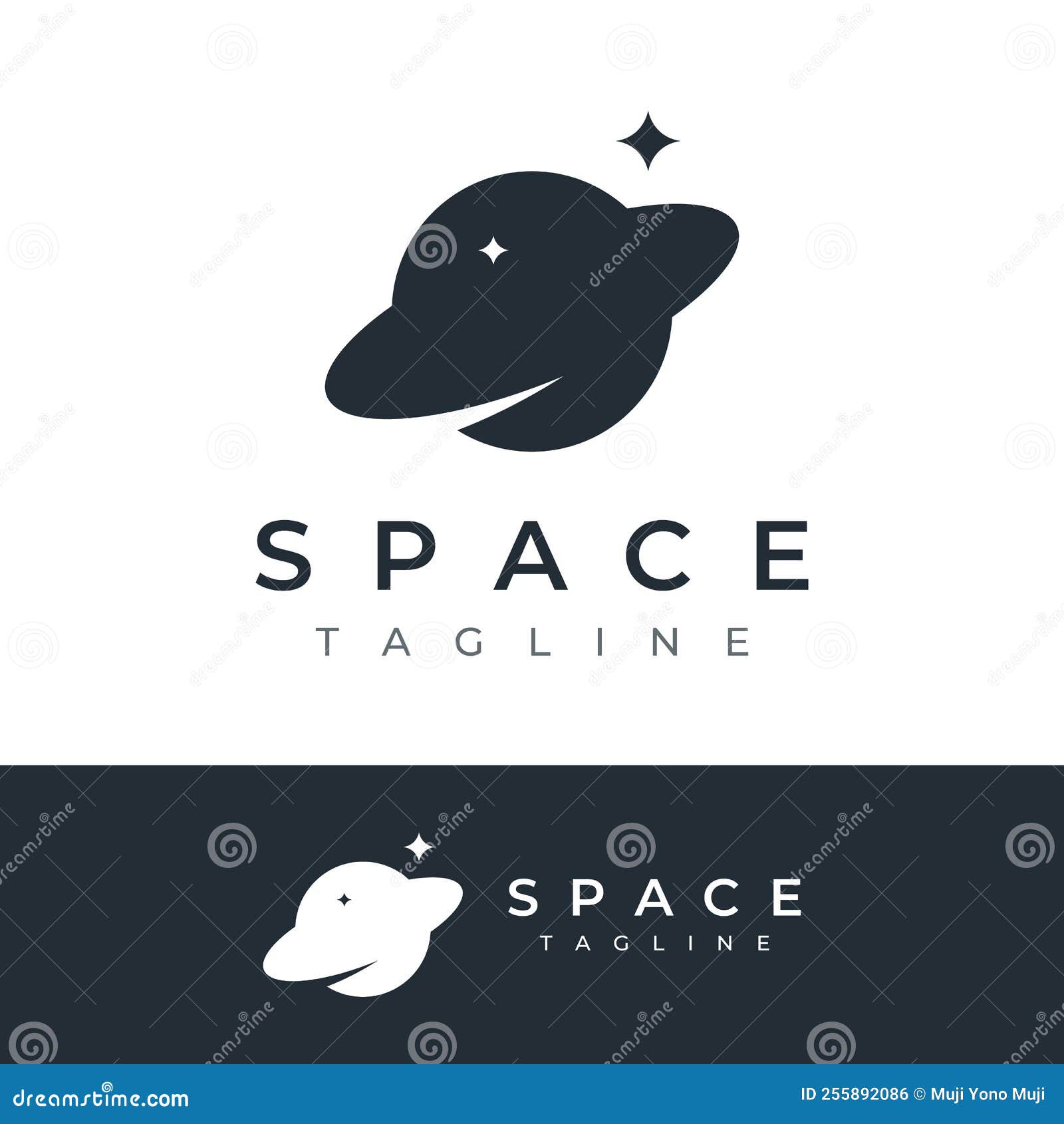 Space Planet Template Logo Vector Design Surrounded by Rings or Orbits ...