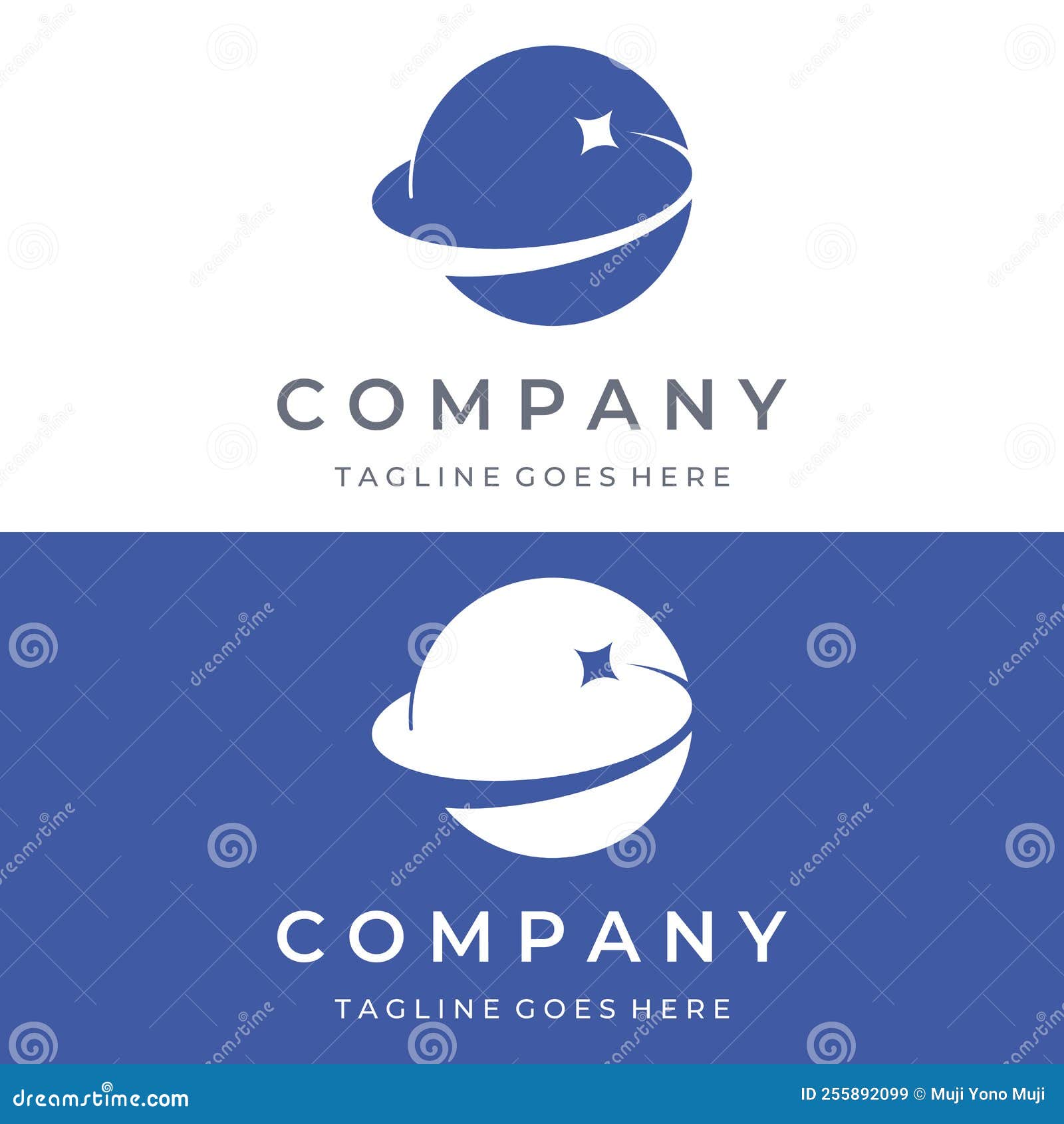 Space Planet Template Logo Vector Design Surrounded by Rings or Orbits ...