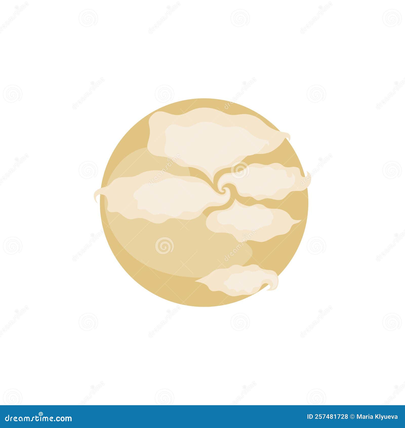 Planet Venus in 2d Flat Style. Vector Stock Vector - Illustration of ...