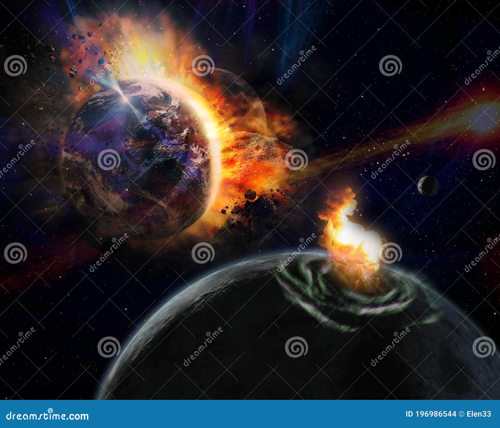 Space Planetary Citadel In Space With Lifeless Planets. AI Generated ...