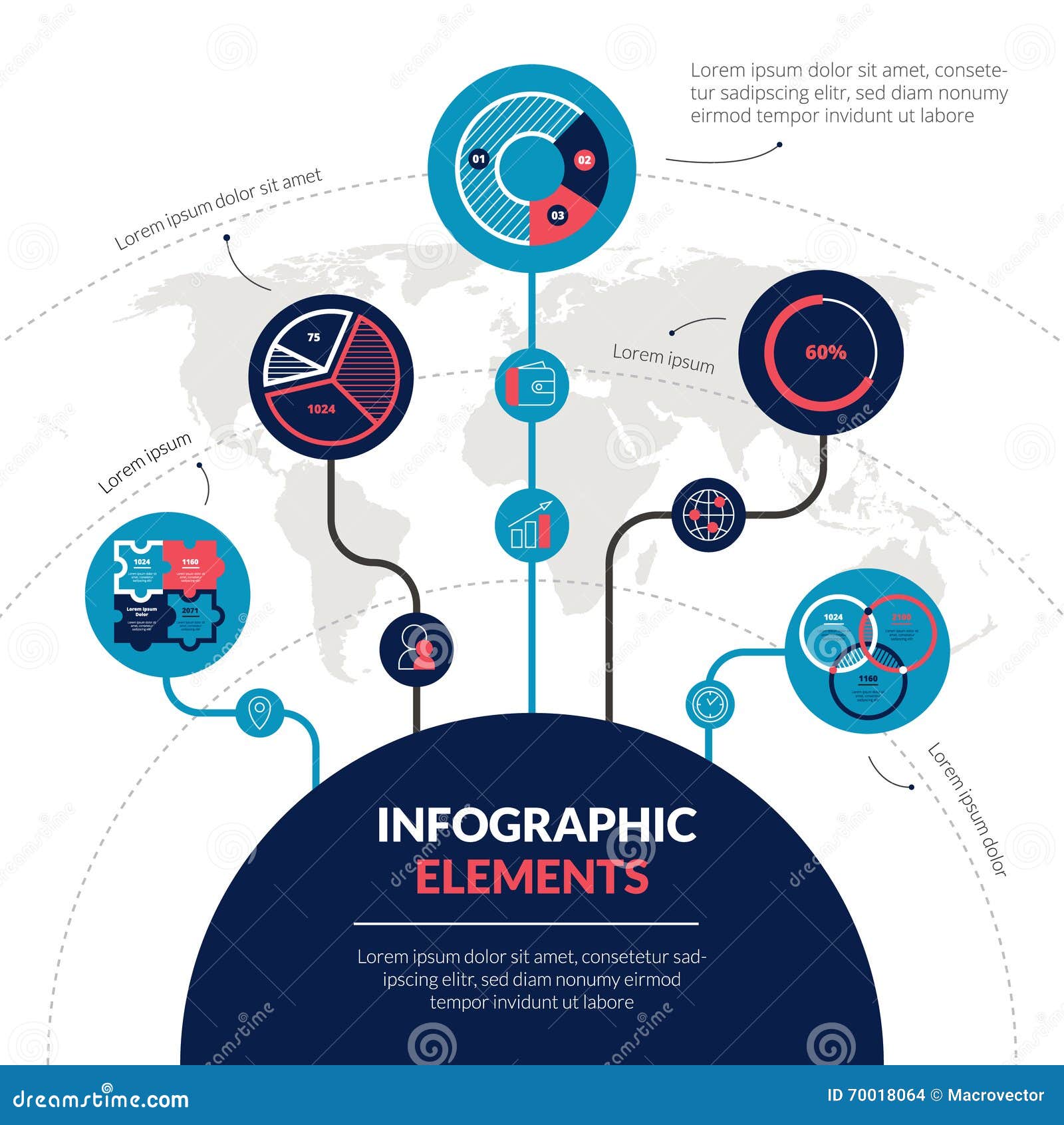 Space Planetary Science Infographic Elements Set Stock Vector ...