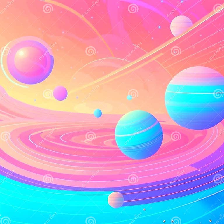 Space and Planets from Another Solar System. Abstract Background ...