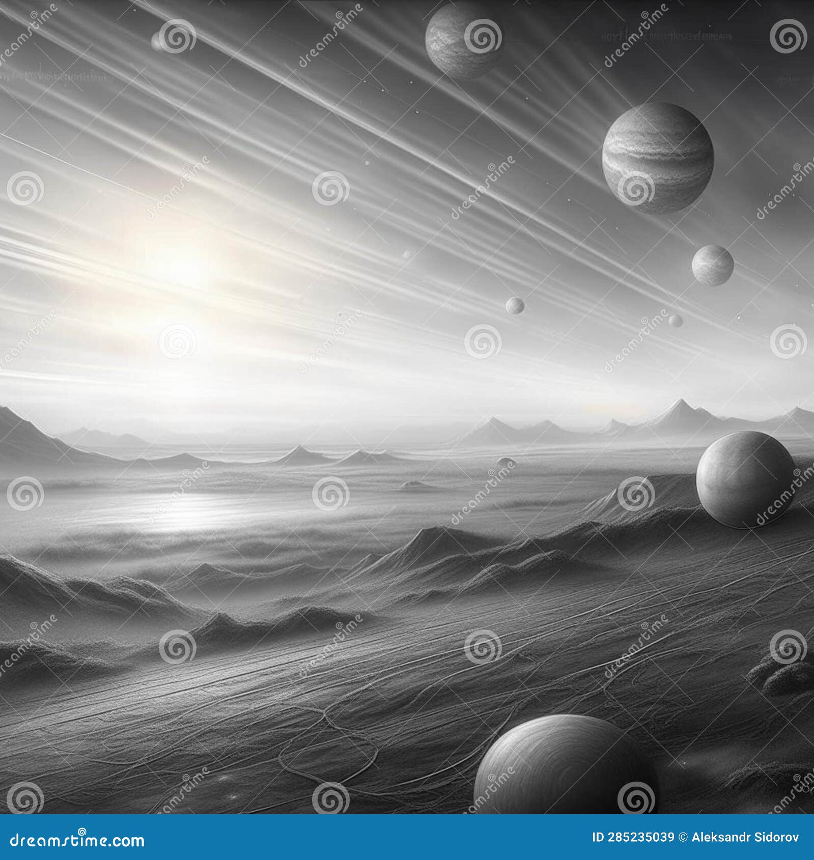 Space and Planets from Another Solar System. Abstract Background ...