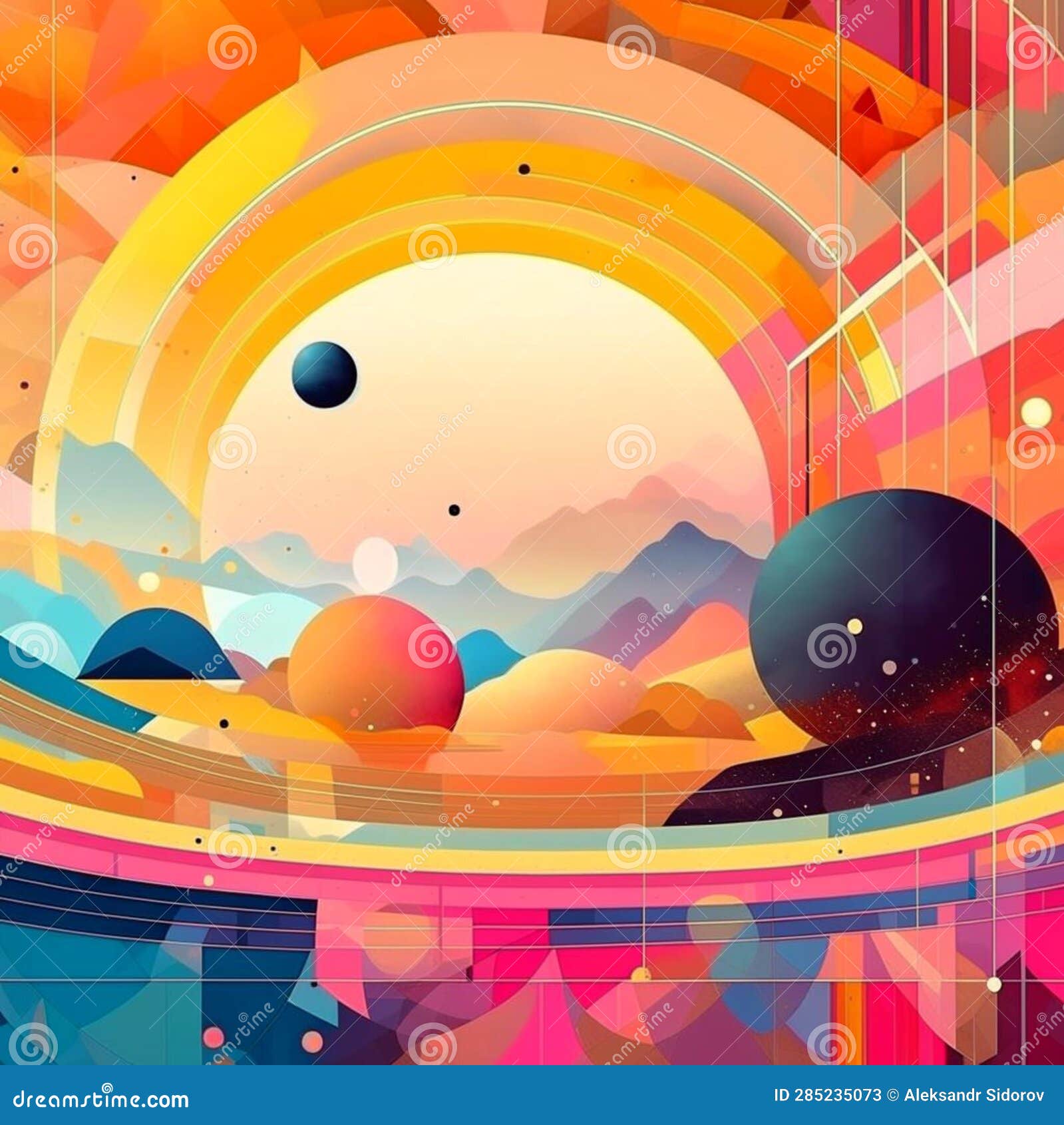 Space and Planets from Another Solar System. Abstract Background ...