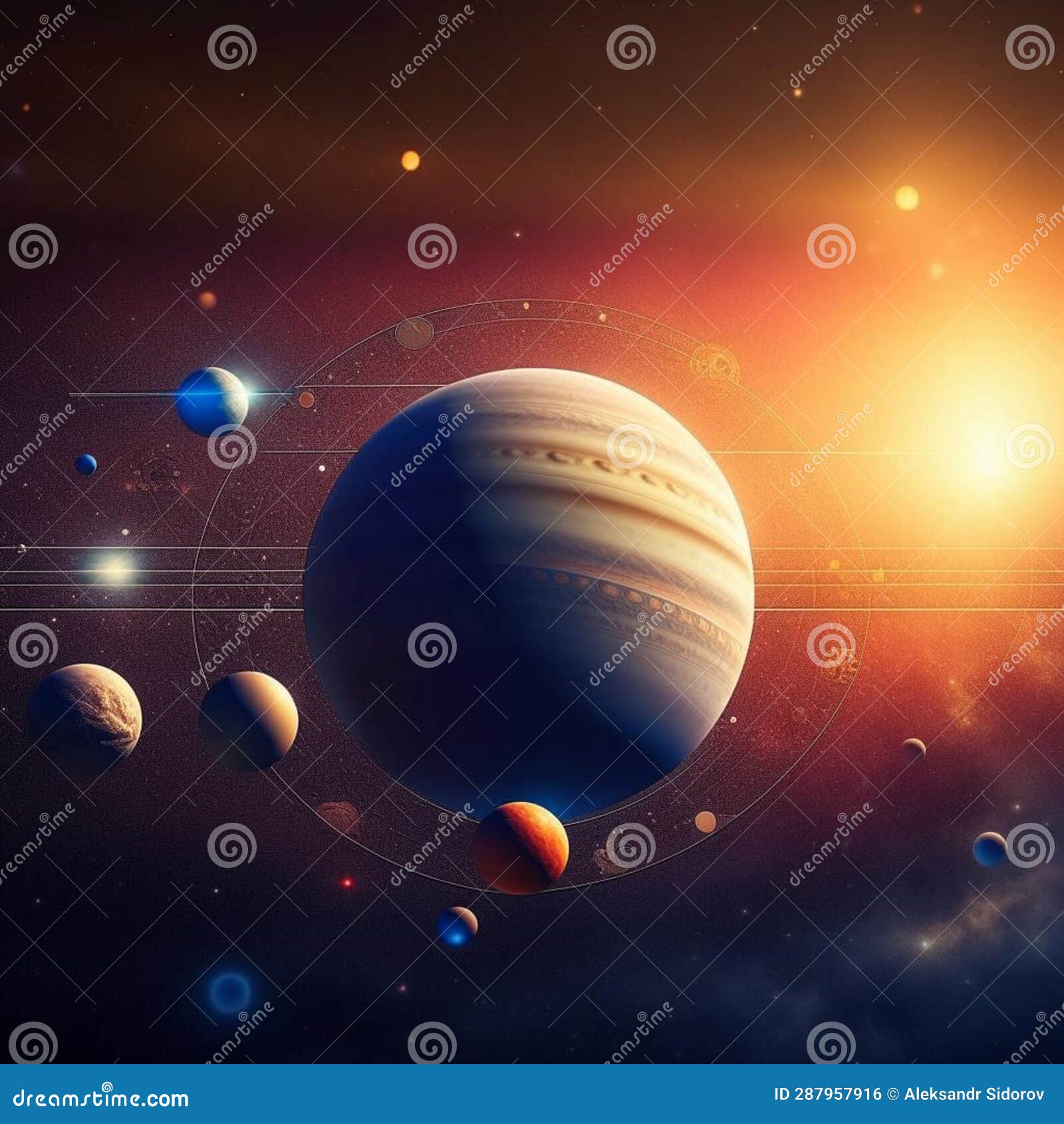 Space and Planets from Another Solar System. Abstract Background ...