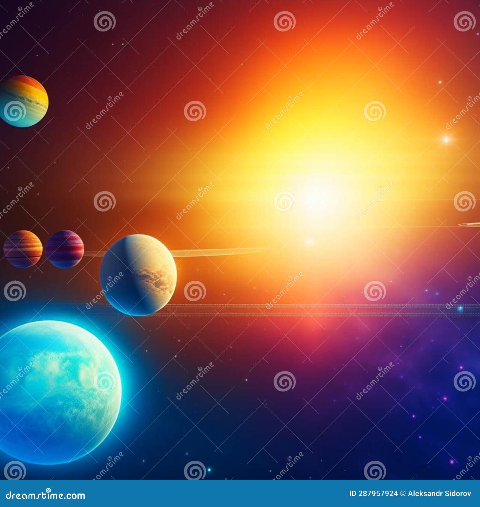 Space and Planets from Another Solar System. Abstract Background ...