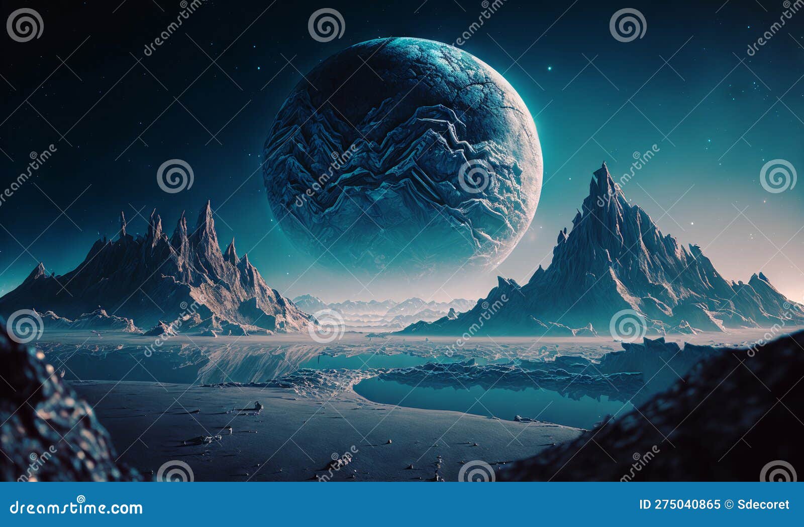 Space Planets Background. Distant Planetscape in Cosmos with Exoplanets ...