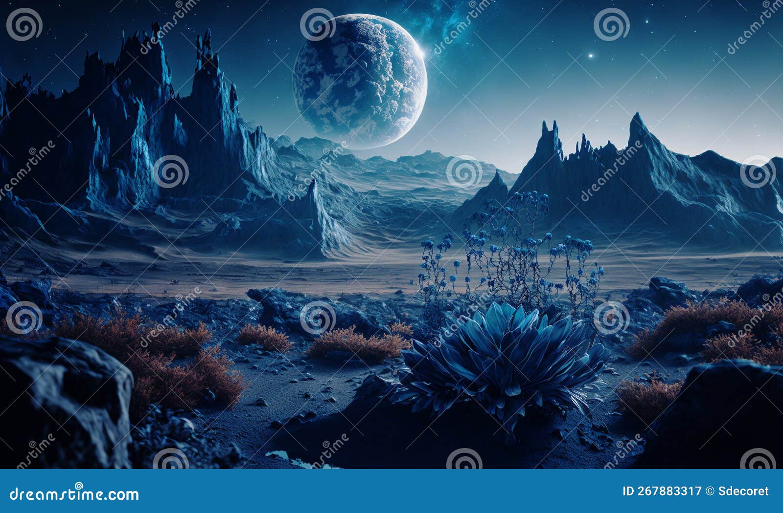 Space Planets Background. Distant Planetscape in Cosmos with Exoplanets ...