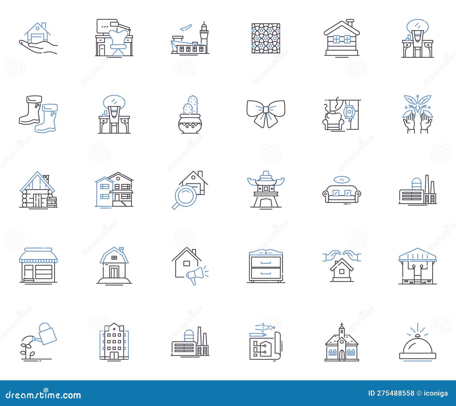 Space Planning Company Line Icons Collection Layout Design Organize