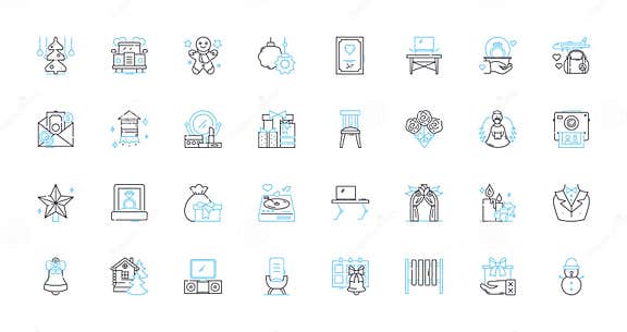 Space Planning Firm Linear Icons Set. Design, Architecture, Layout ...