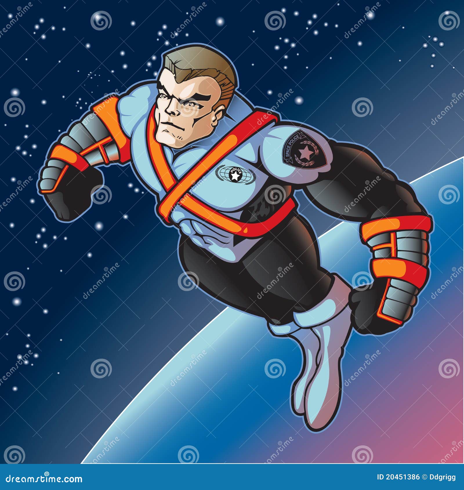 Space Police stock vector. Illustration of super, manga - 20451386