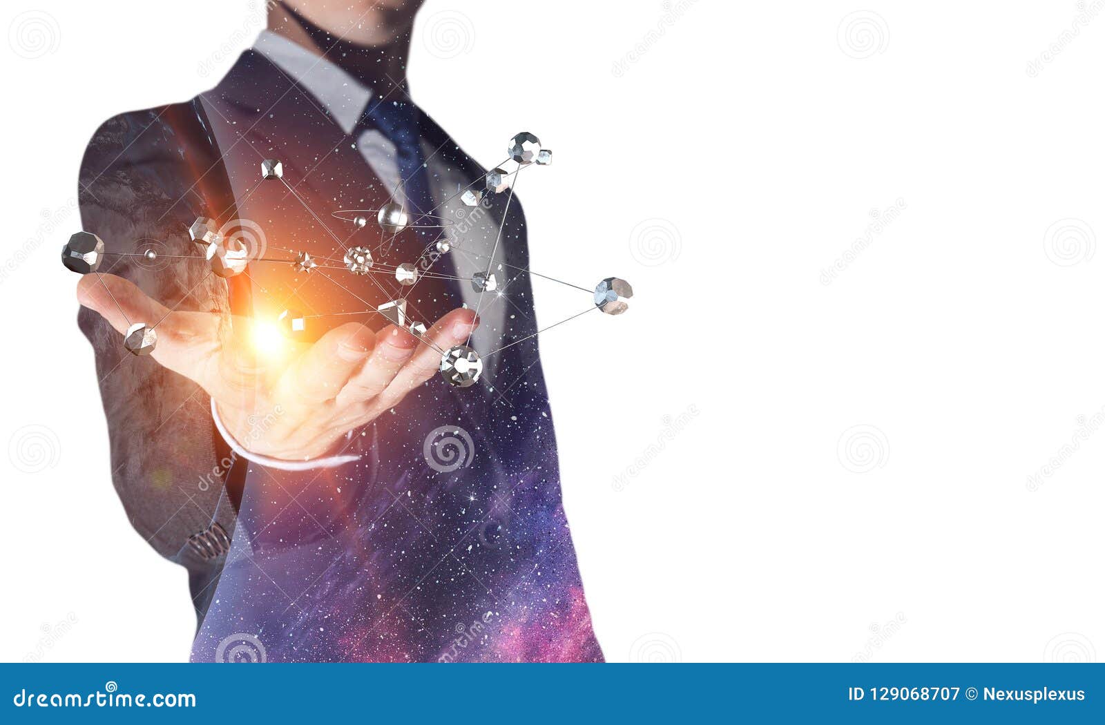 Space power in hands stock image. Image of infinity - 129068707