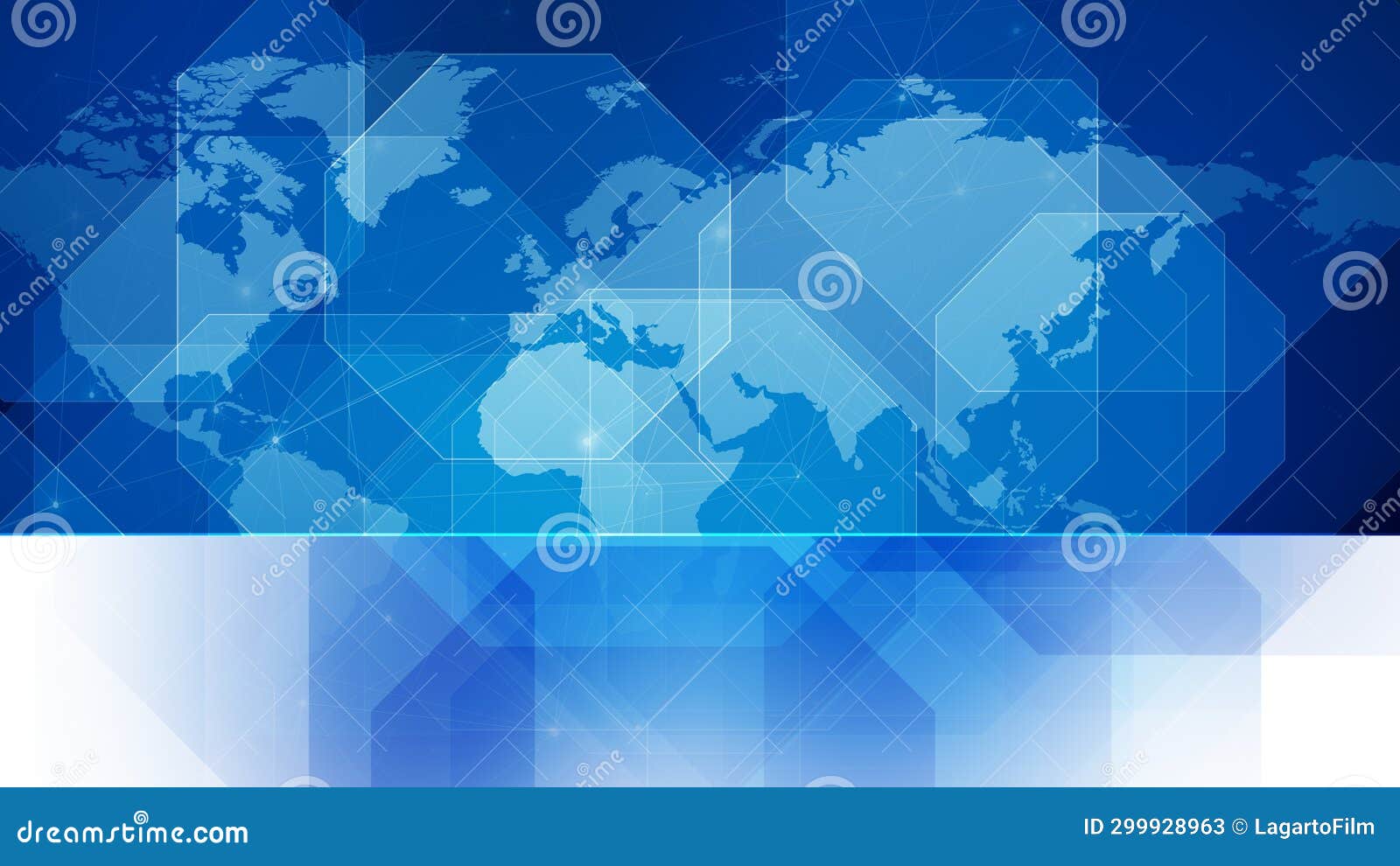 Space for Presenting Modern Layout Map Showcasing World with Connected ...