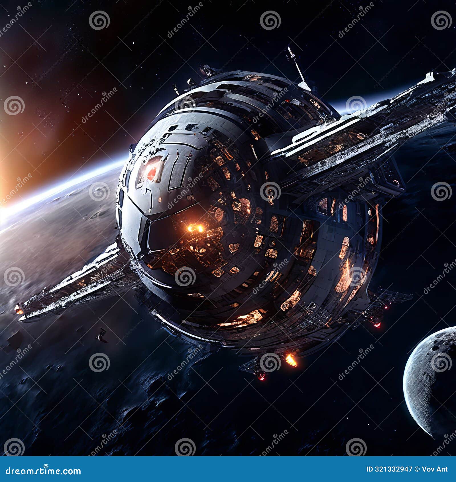 A Space Probe Entering a Distant Star System Its Sensors Collec Stock ...