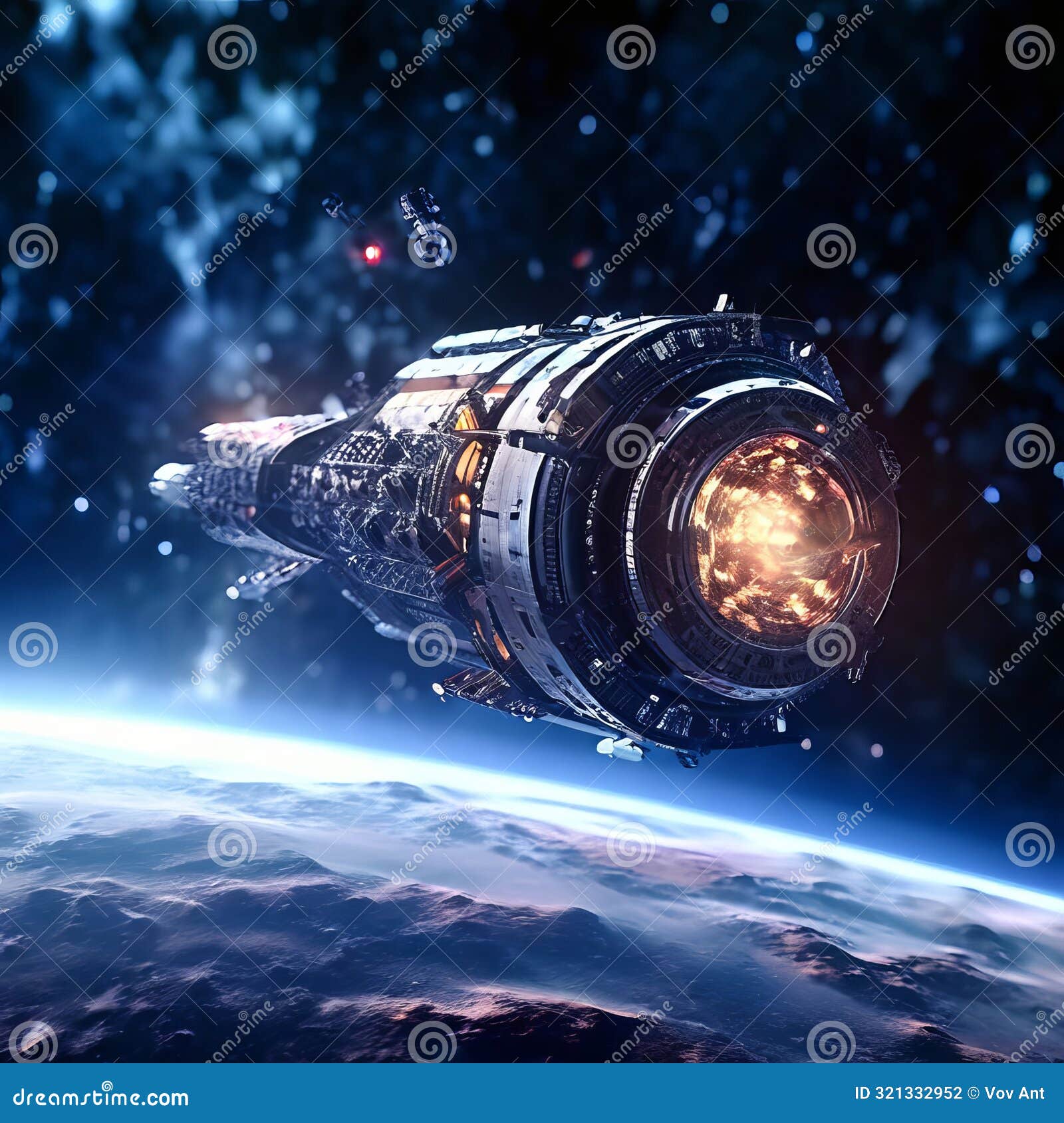 A Space Probe Entering a Distant Star System Its Sensors Collec Stock ...