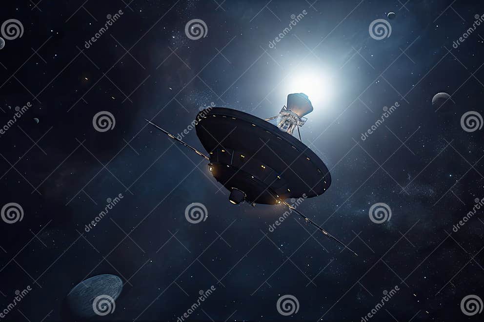 Space Probe Floating in the Void of Space, with Nothing but Stars and ...