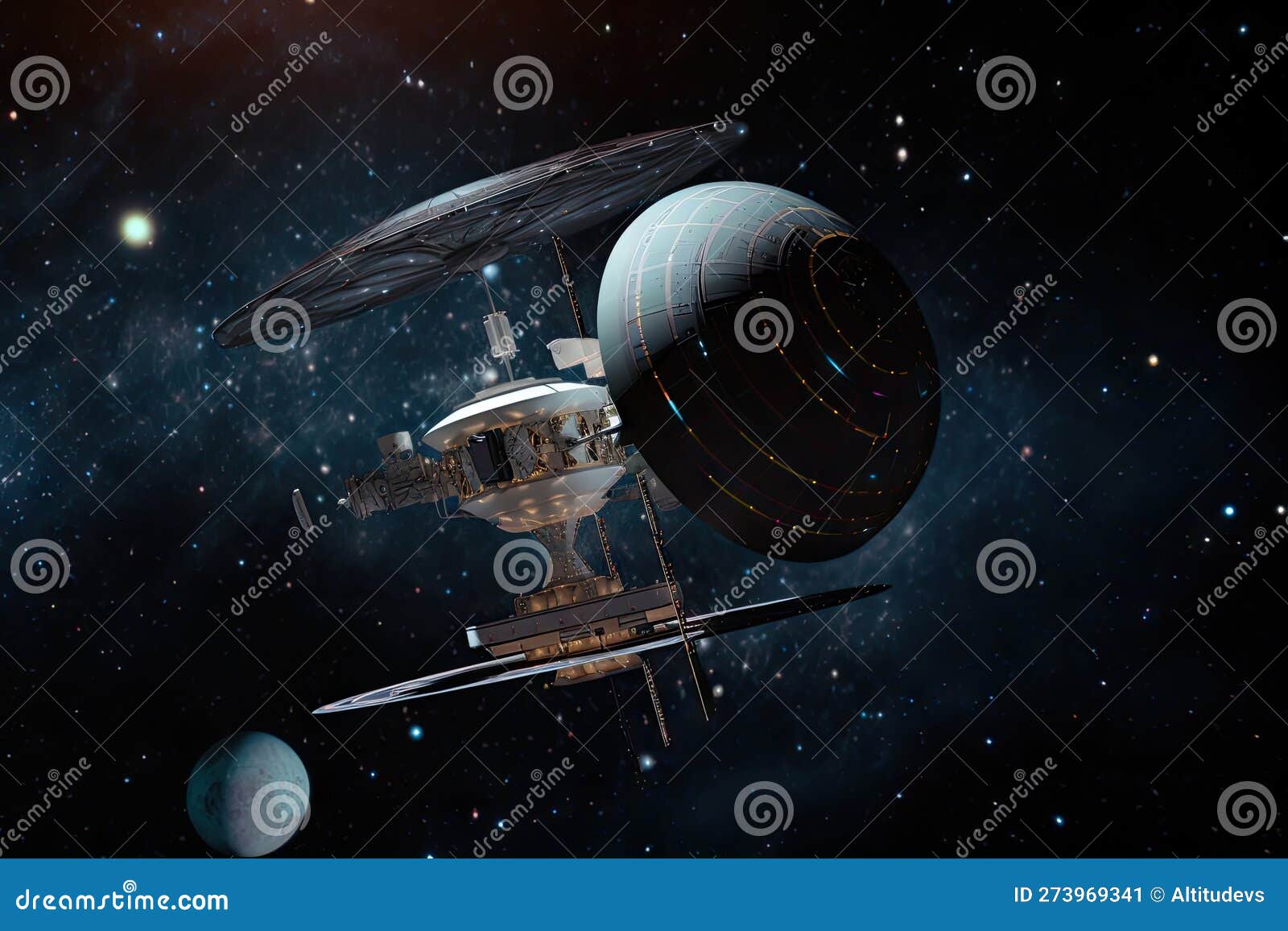 Space Probe Floating in the Void of Space, with Nothing but Stars and ...