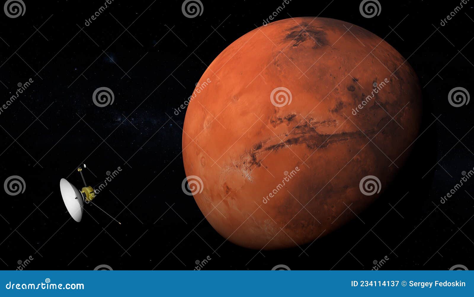 Space Probe Flying To Mars. Space Exploration Stock Image - Image of ...