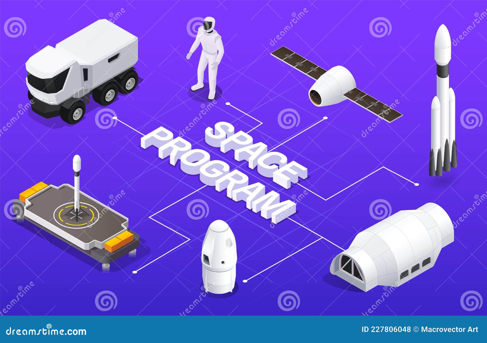 Space Program Flowchart Composition Stock Vector - Illustration of ...