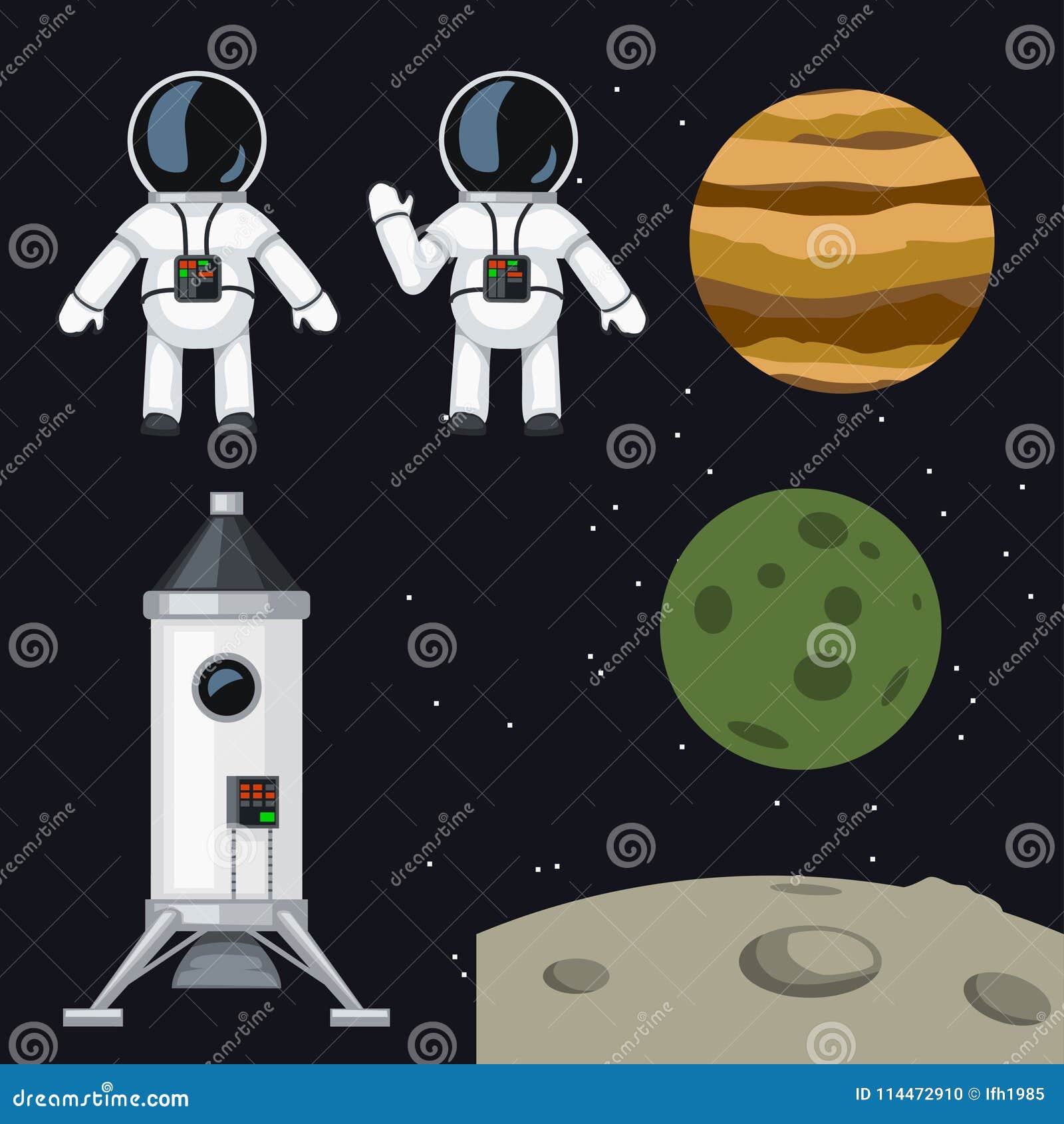 Space program set stock vector. Illustration of andromeda - 114472910