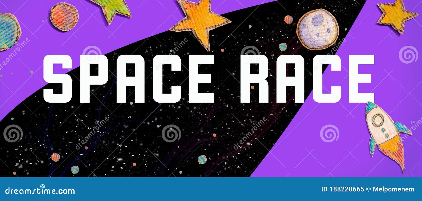 Space Race Theme with a Space Background Stock Illustration ...