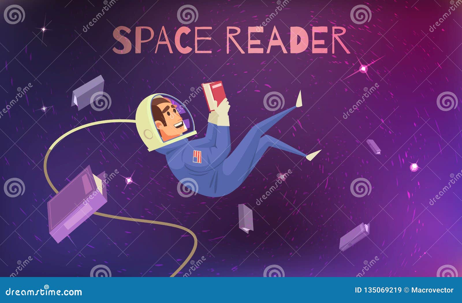 Space Reading Background stock vector. Illustration of flyer - 135069219