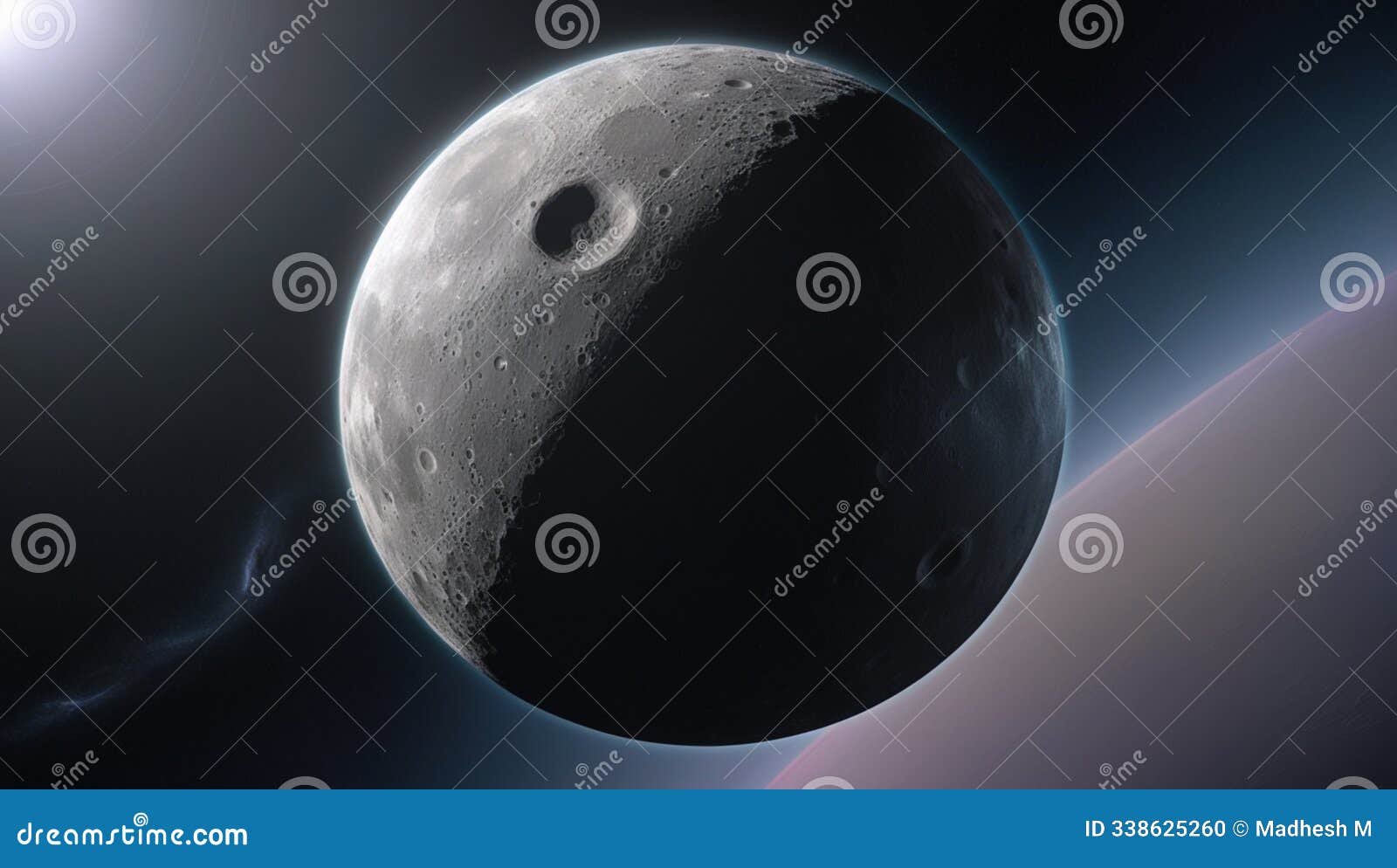 Space Real Look Moon and 4k Quality Stock Illustration - Illustration ...