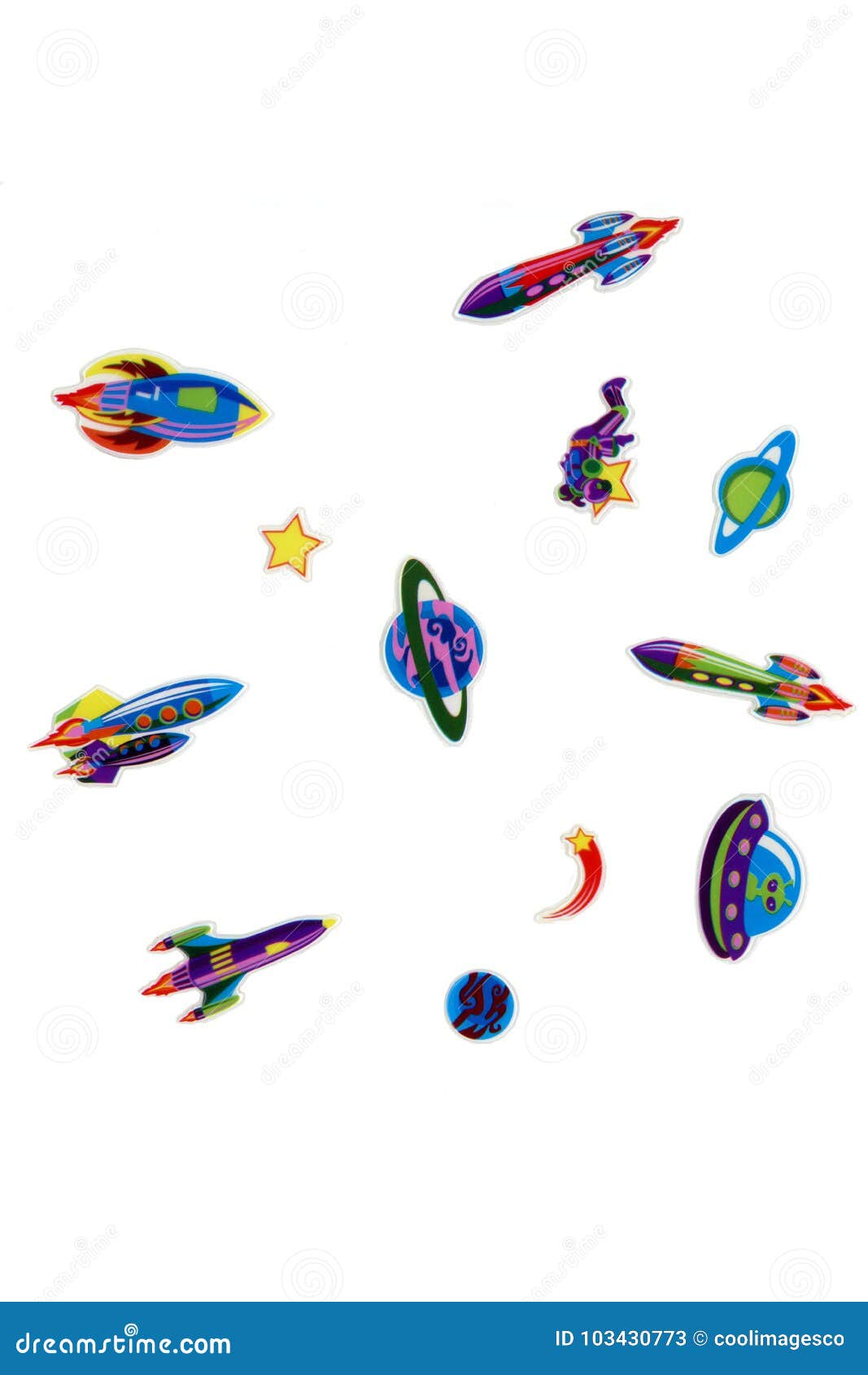Space Related Stickers on an Isolated Background Stock Illustration ...