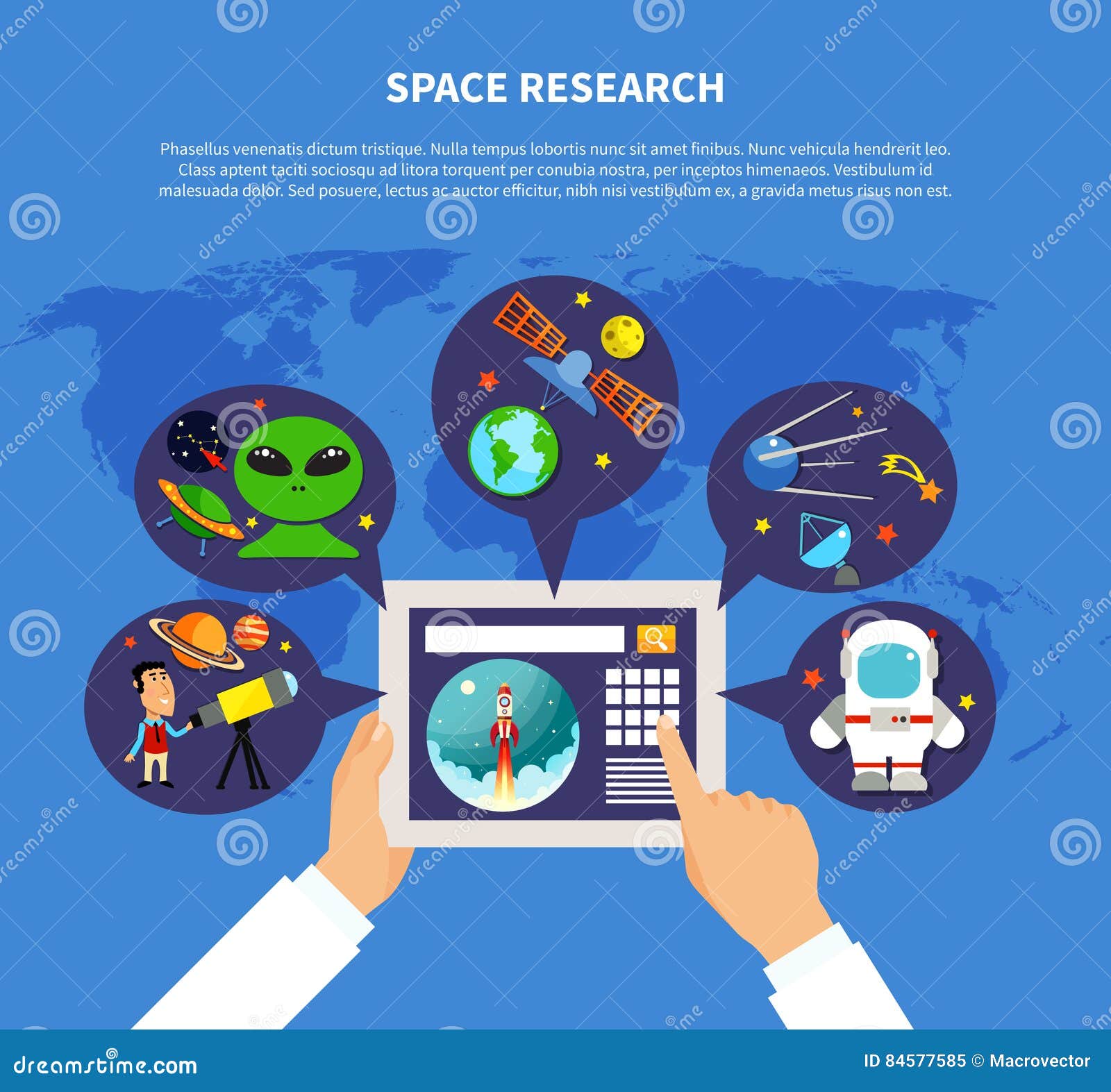 Space Research Concept stock vector. Illustration of gravity - 84577585