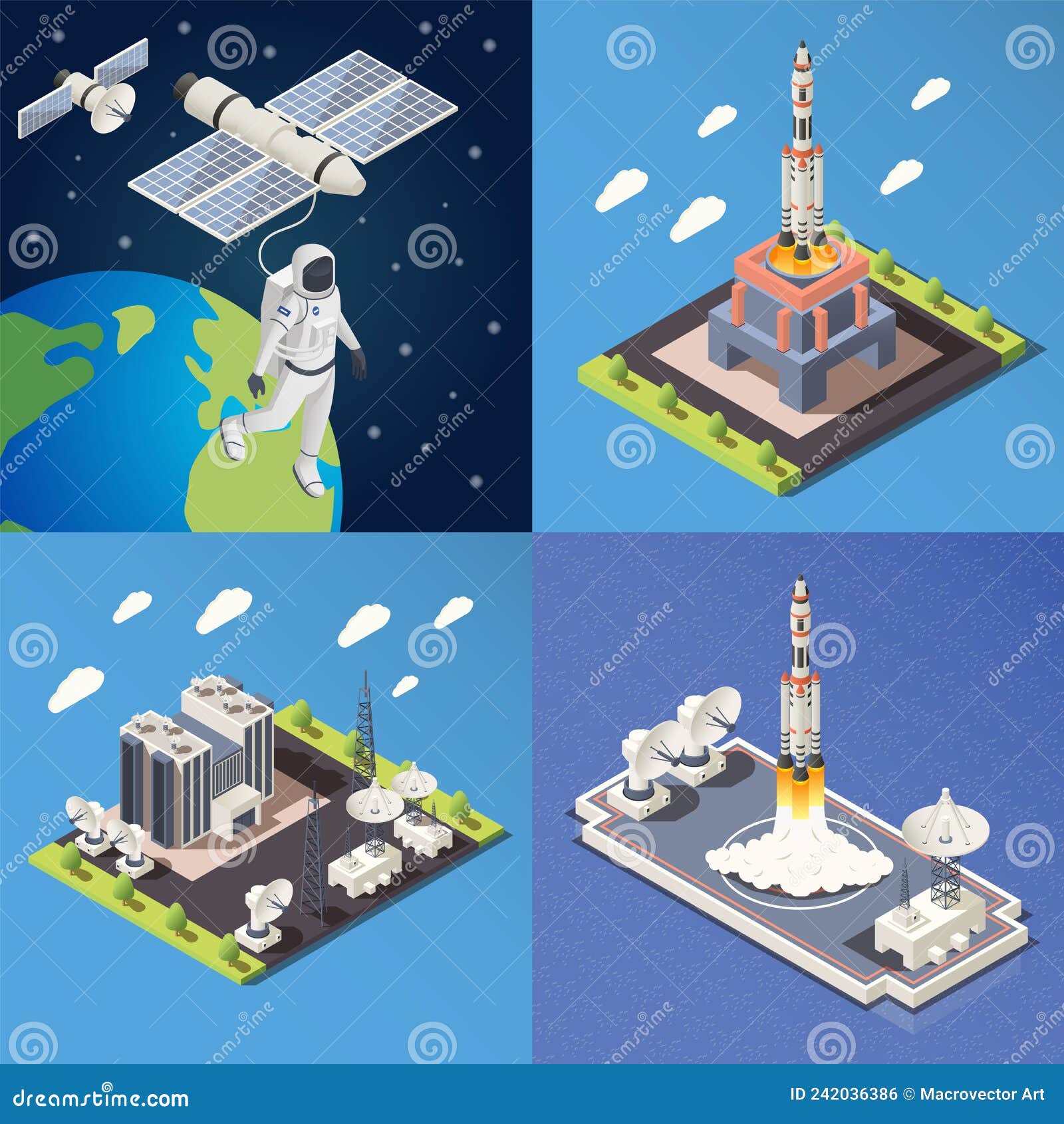 Space Research Design Concept Stock Vector - Illustration of earth ...