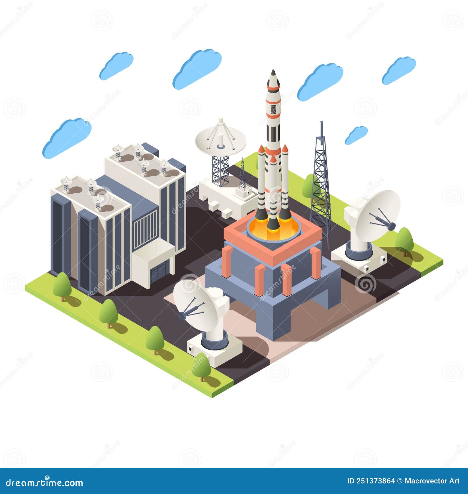 Space Research Isometric Composition Stock Vector - Illustration of ...
