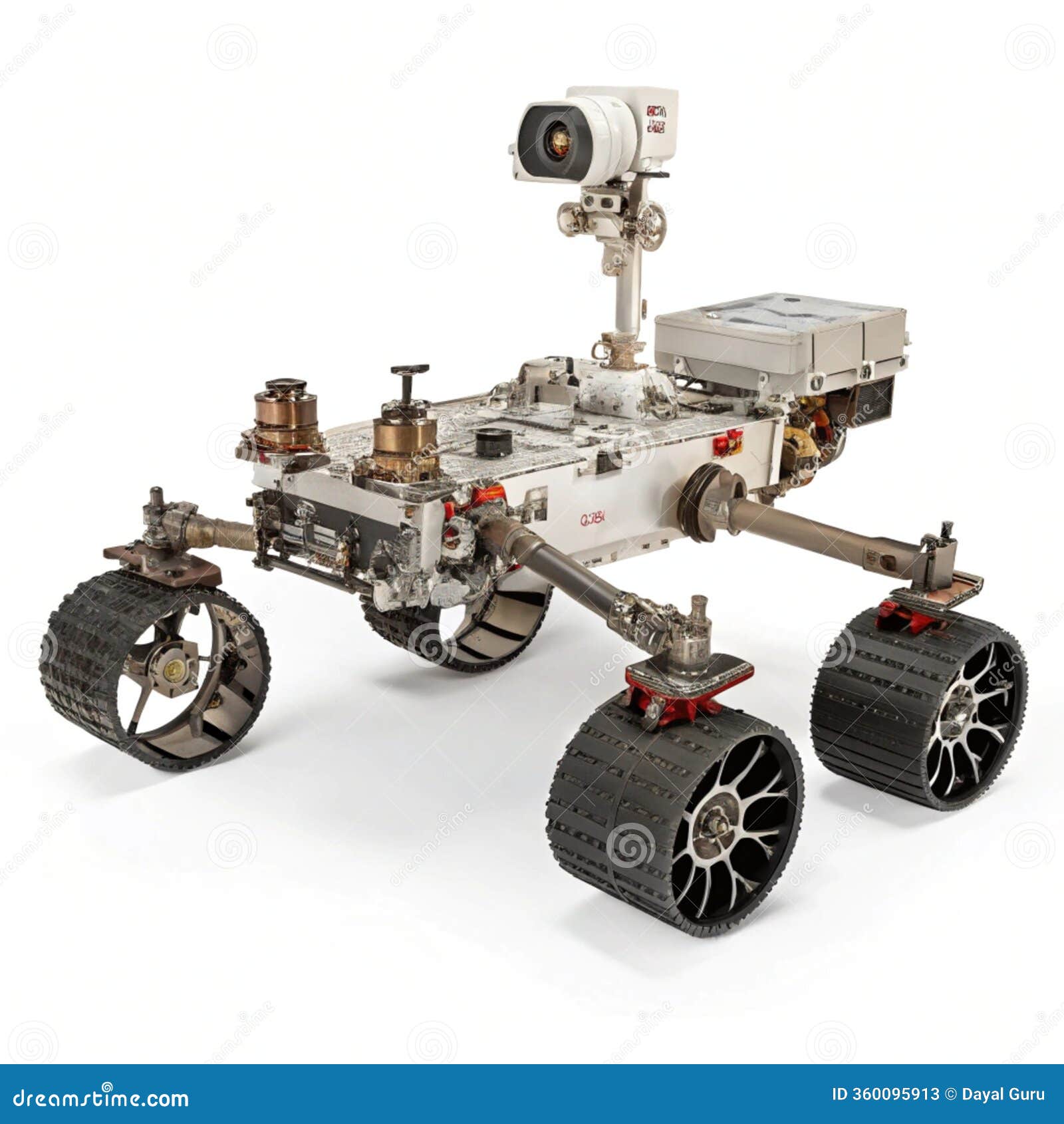 Space Robot Rover Isolated on White Background Stock Illustration ...
