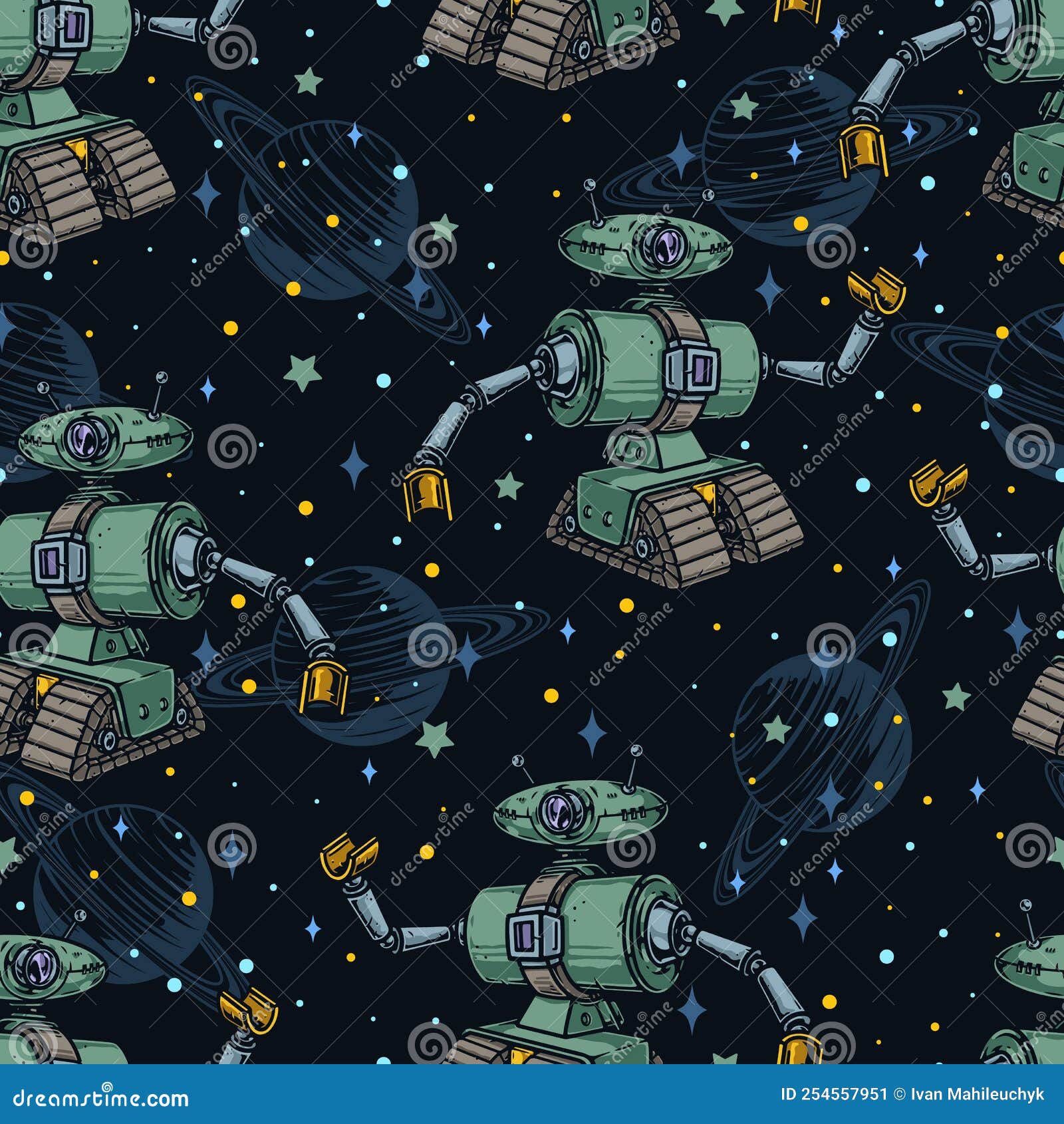 Space Robot Seamless Pattern Colorful Stock Vector - Illustration of ... Space Robot Seamless Pattern Colorful Stock Vector - Illustration of ...