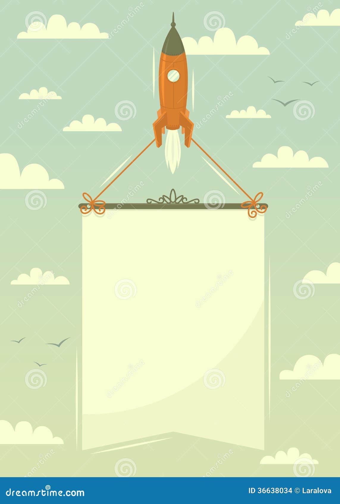 Space rocket with banner stock vector. Illustration of atmosphere ...