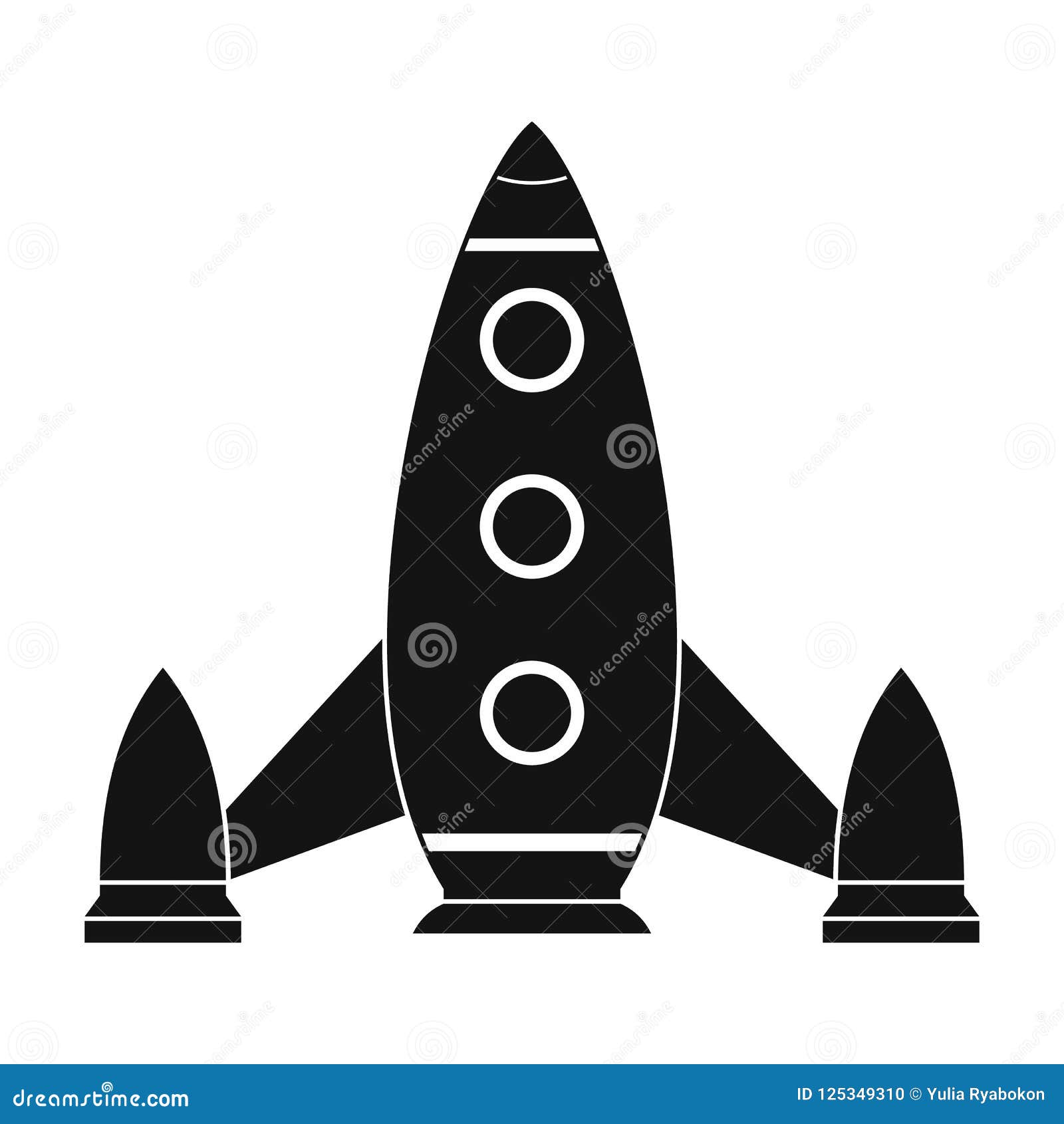 Space Rocket Black Simple Icon Stock Illustration - Illustration of ...