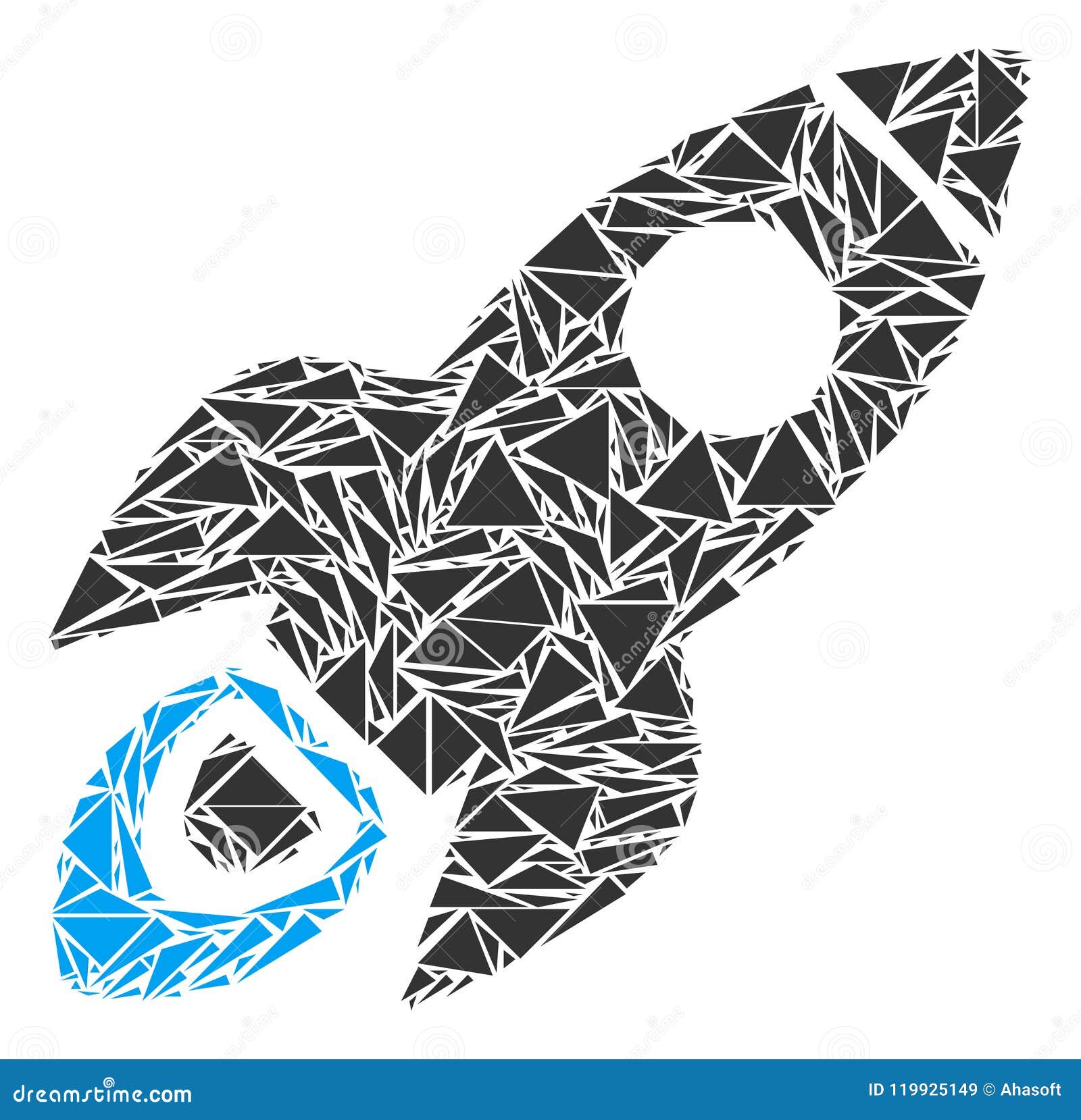 Space Rocket Mosaic of Triangles Stock Vector - Illustration of cosmos ...