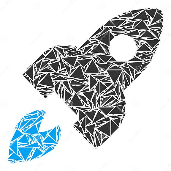 Space Rocket Collage of Triangles Stock Vector - Illustration of ...
