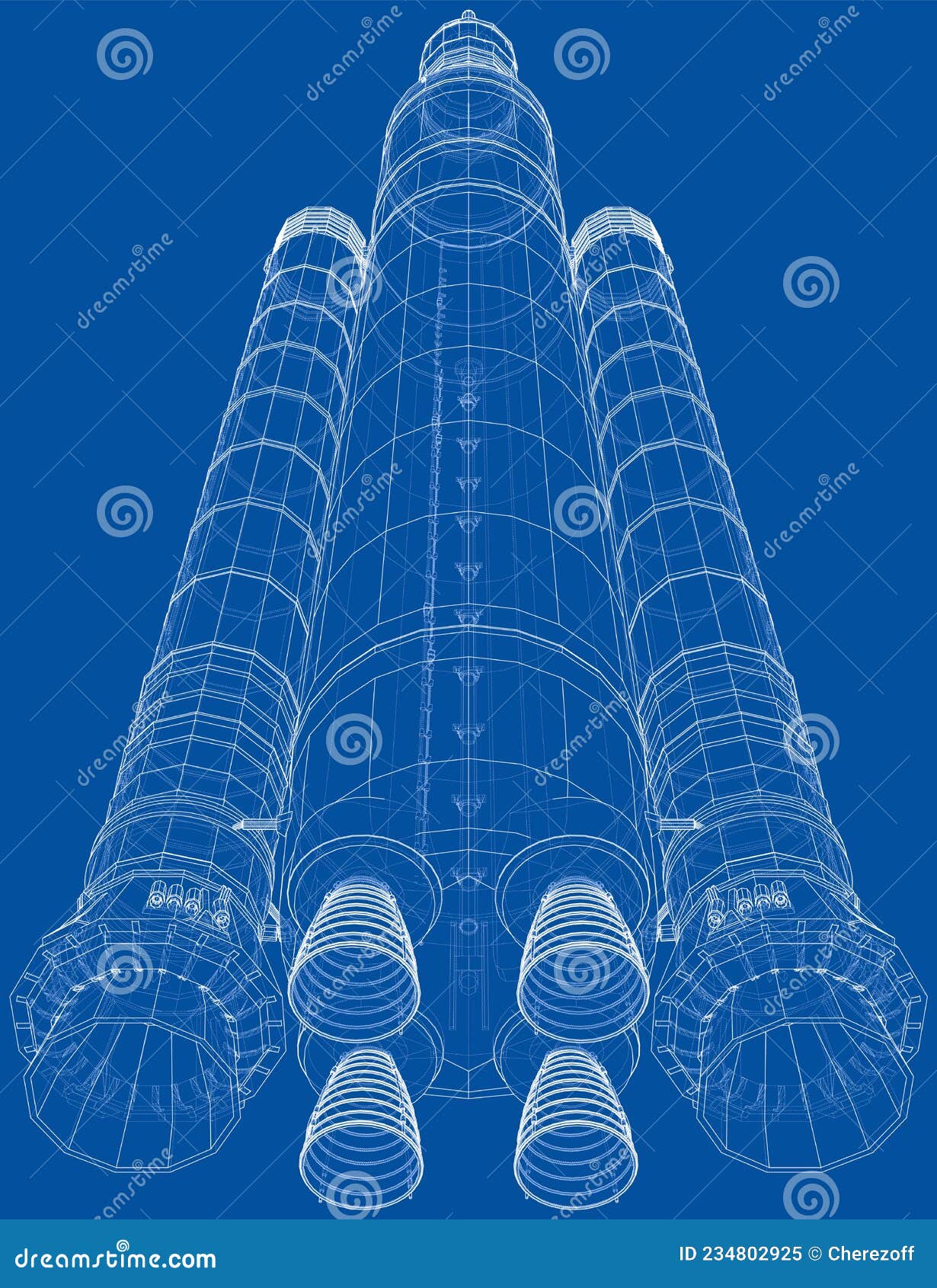 Space Rocket Concept Outline Stock Illustration - Illustration of speed ...