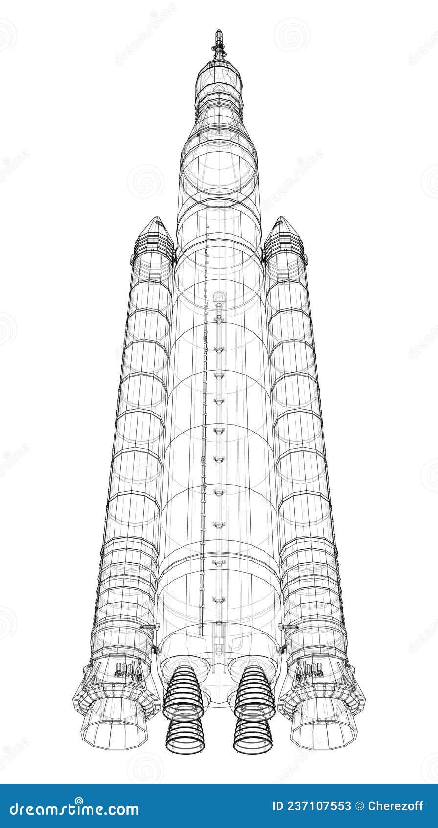 Space Rocket Concept Outline Stock Illustration - Illustration of craft ...