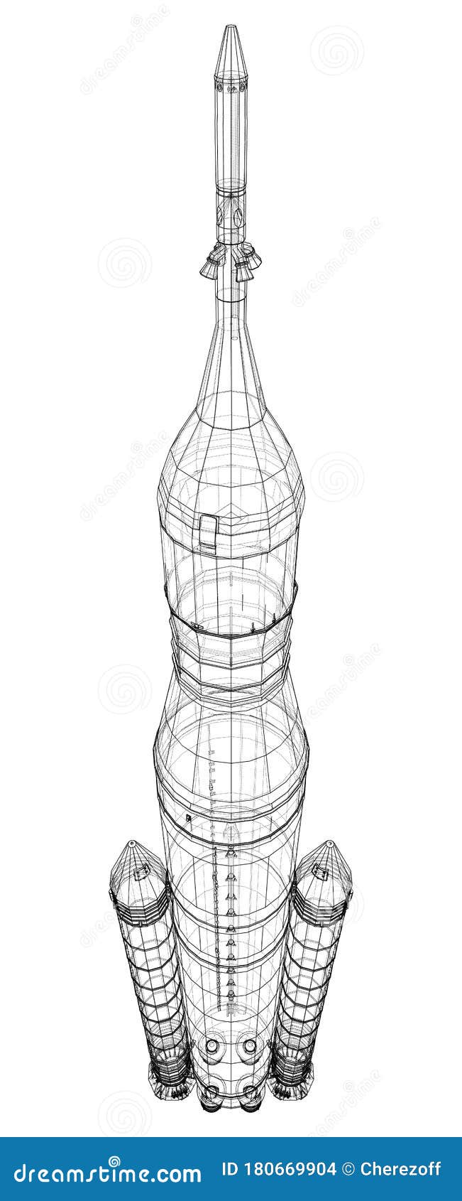 Space Rocket Concept Outline. Vector Stock Vector - Illustration of ...