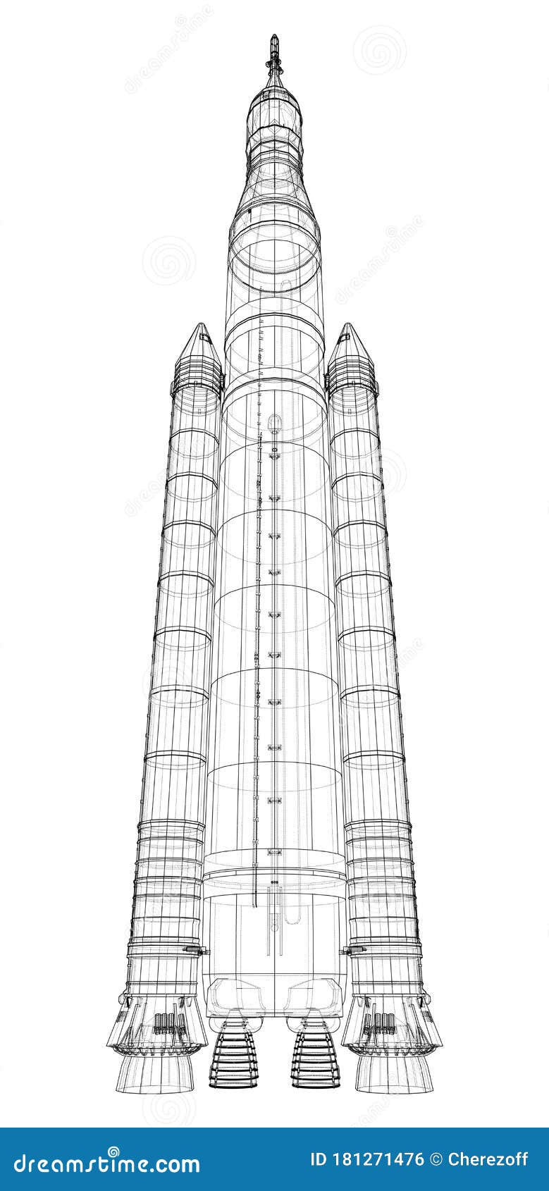 Space Rocket Concept Outline. Vector Stock Vector - Illustration of ...