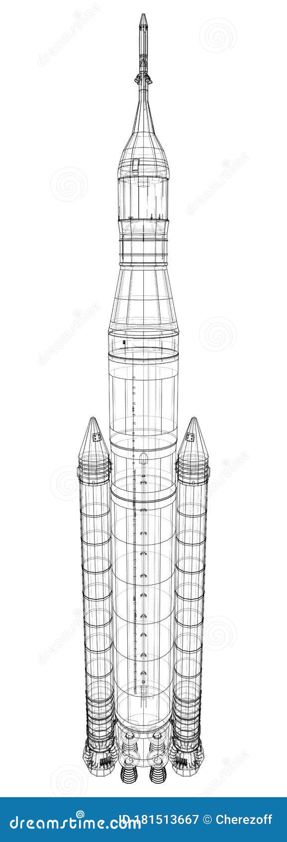 Space Rocket Concept Outline. Vector Stock Vector - Illustration of ...