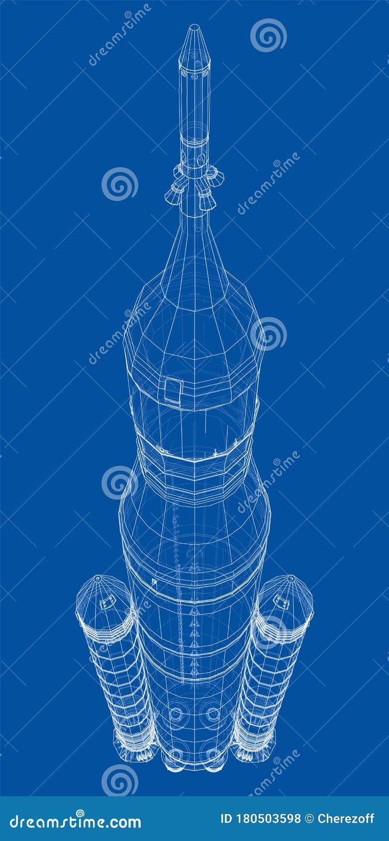 Space Rocket Concept Outline. Vector Stock Vector - Illustration of ...