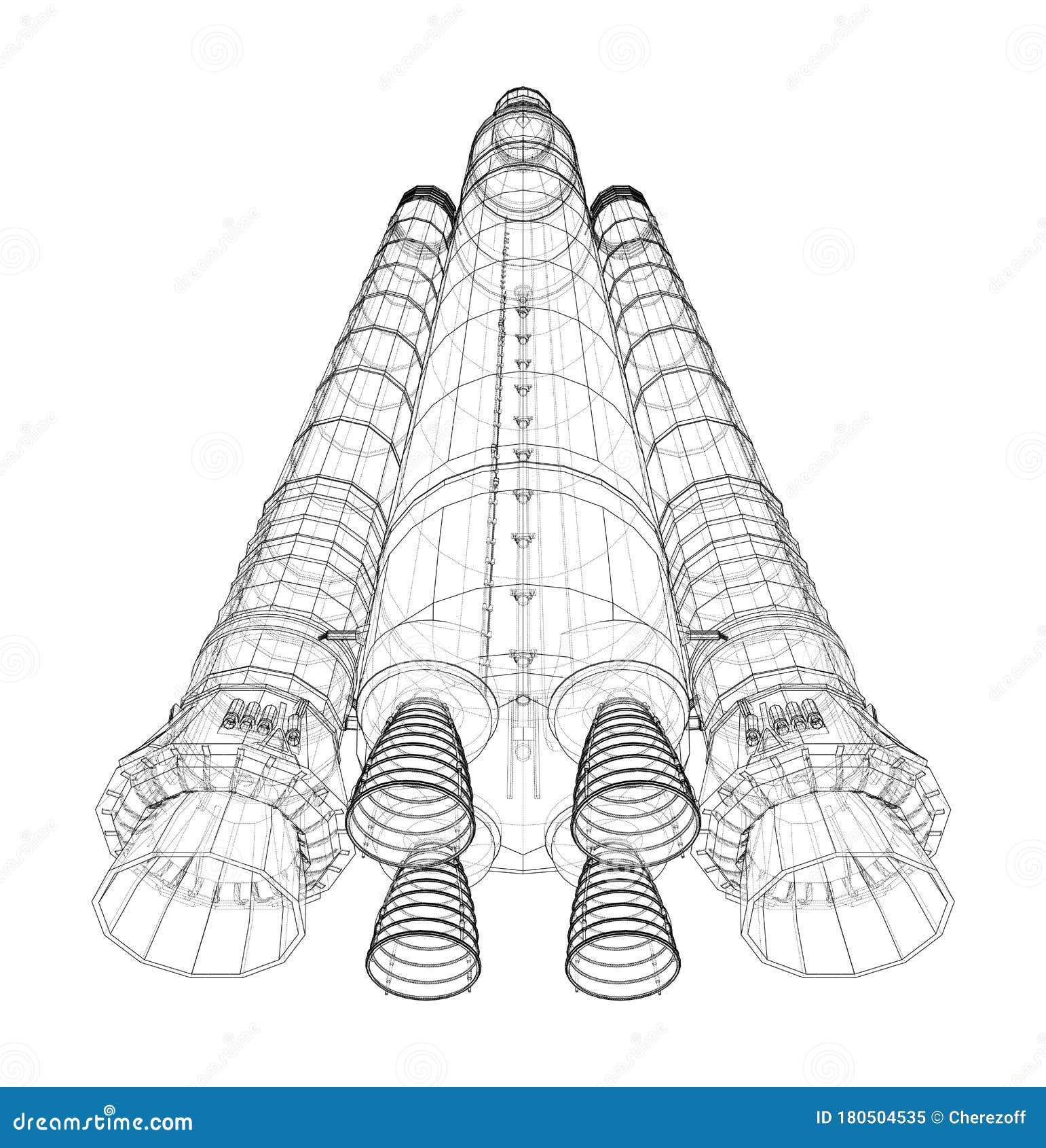 Space Rocket Concept Outline. Vector Stock Vector - Illustration of ...